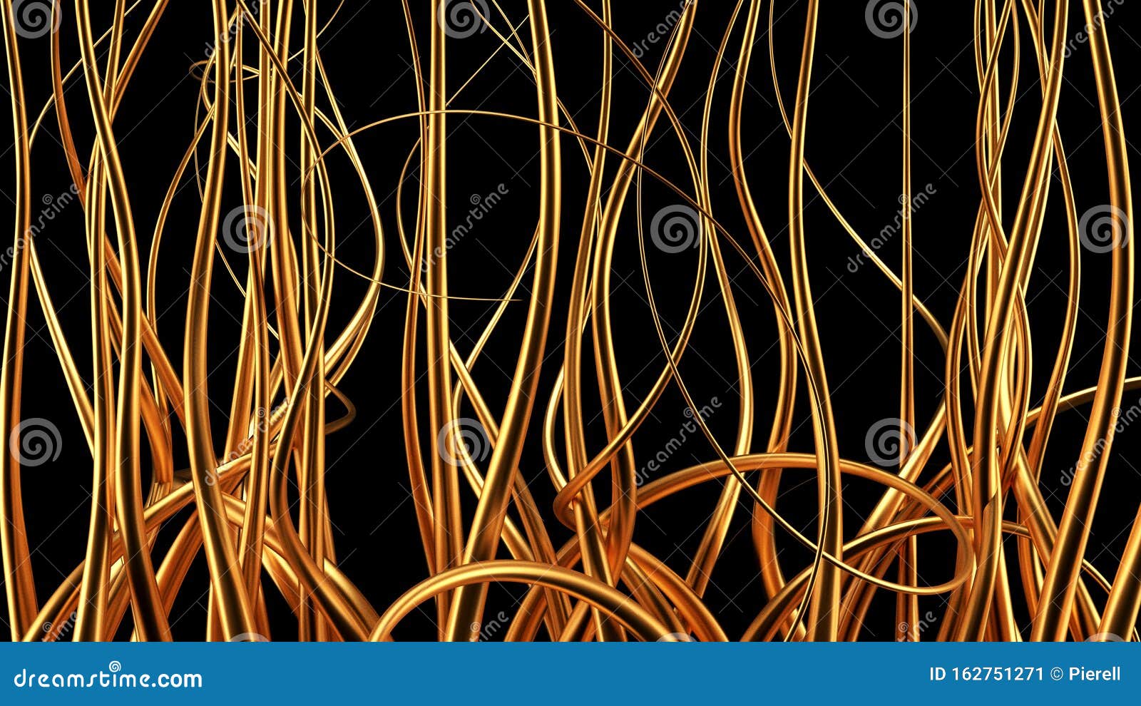 Unusual, Beautiful Golden Form. 3d Image, 3d Rendering Stock ...