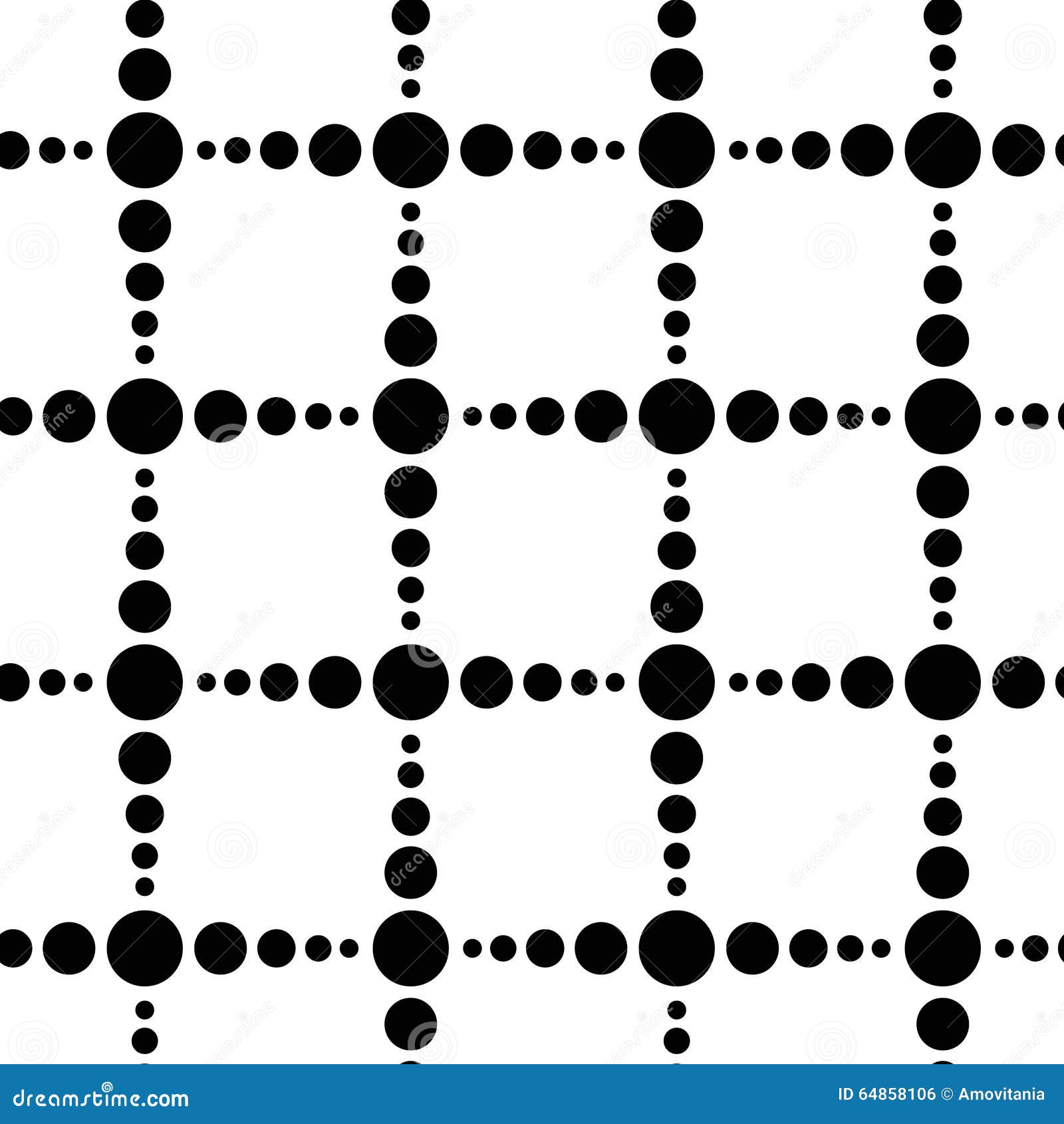 Unusual Black And White Polka Dot Checked Seamless Stock Vector