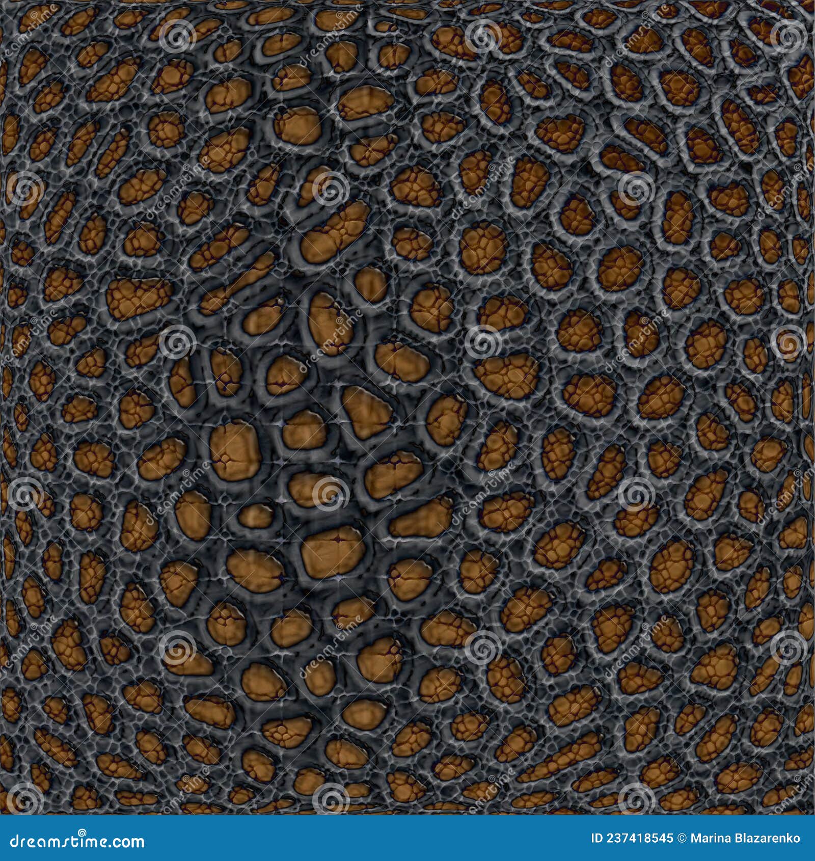 Unusual Cells of Dark Gray Color on a Brown Substrate.3d Stock ...