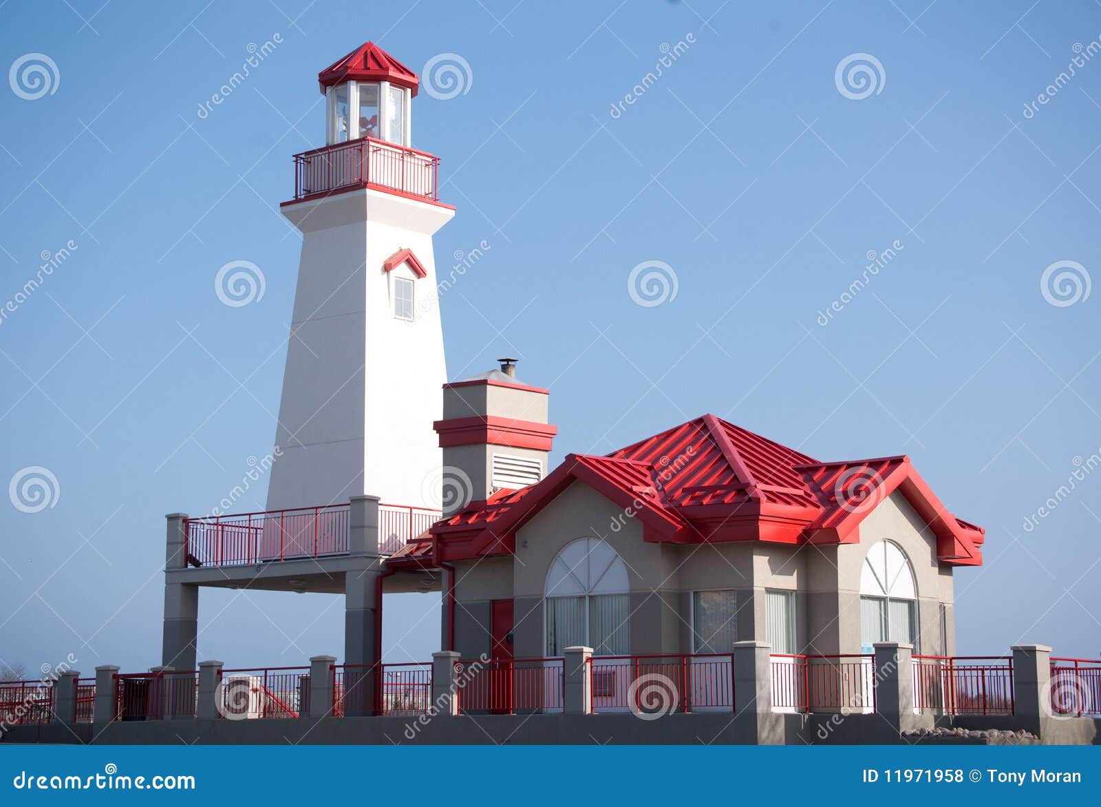 Unusual Colorful Lighthouse with Keeper S House Stock Photo - Image of ...