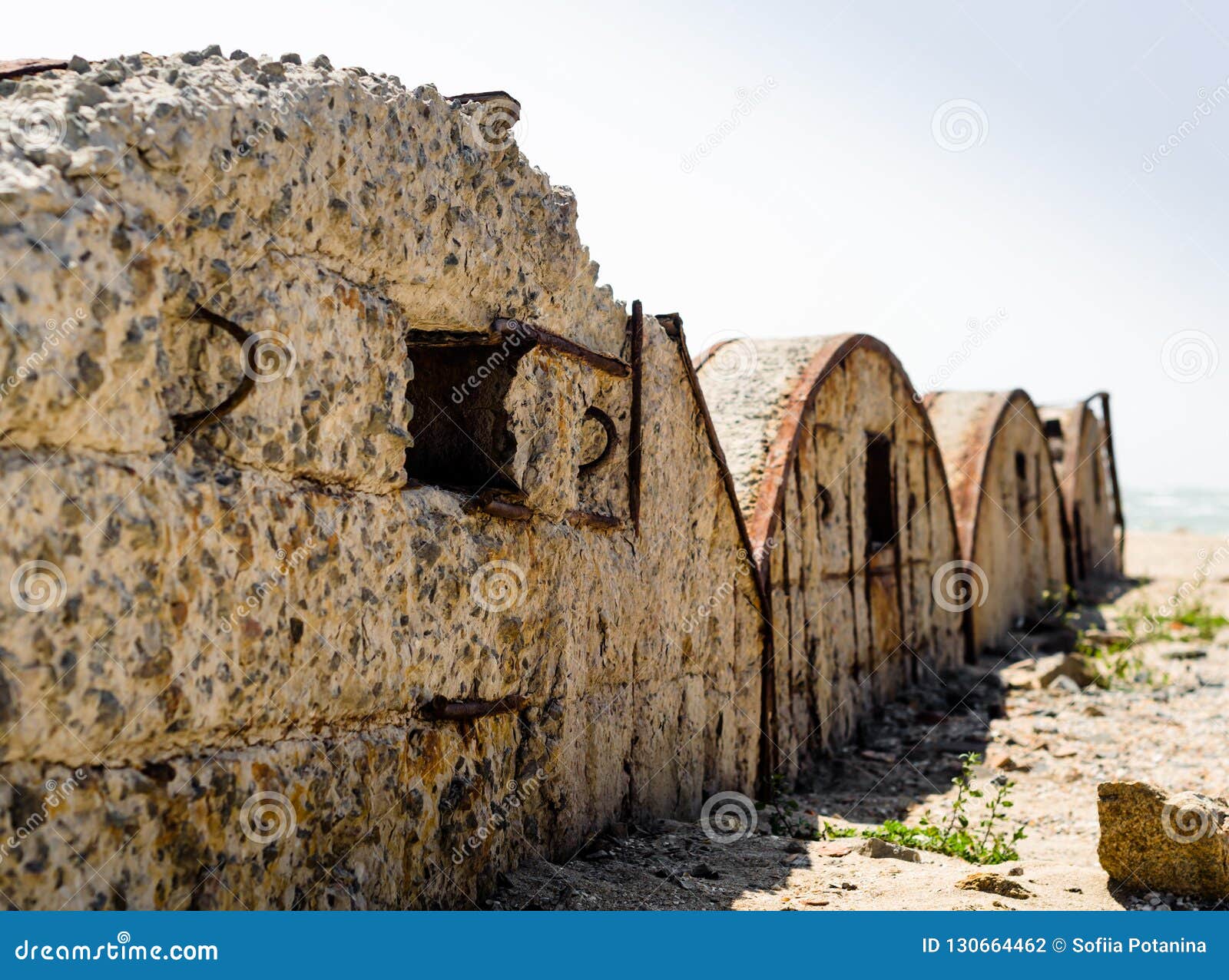 Unusual Concrete Structures on the Beach Stock Photo - Image of unusual ...