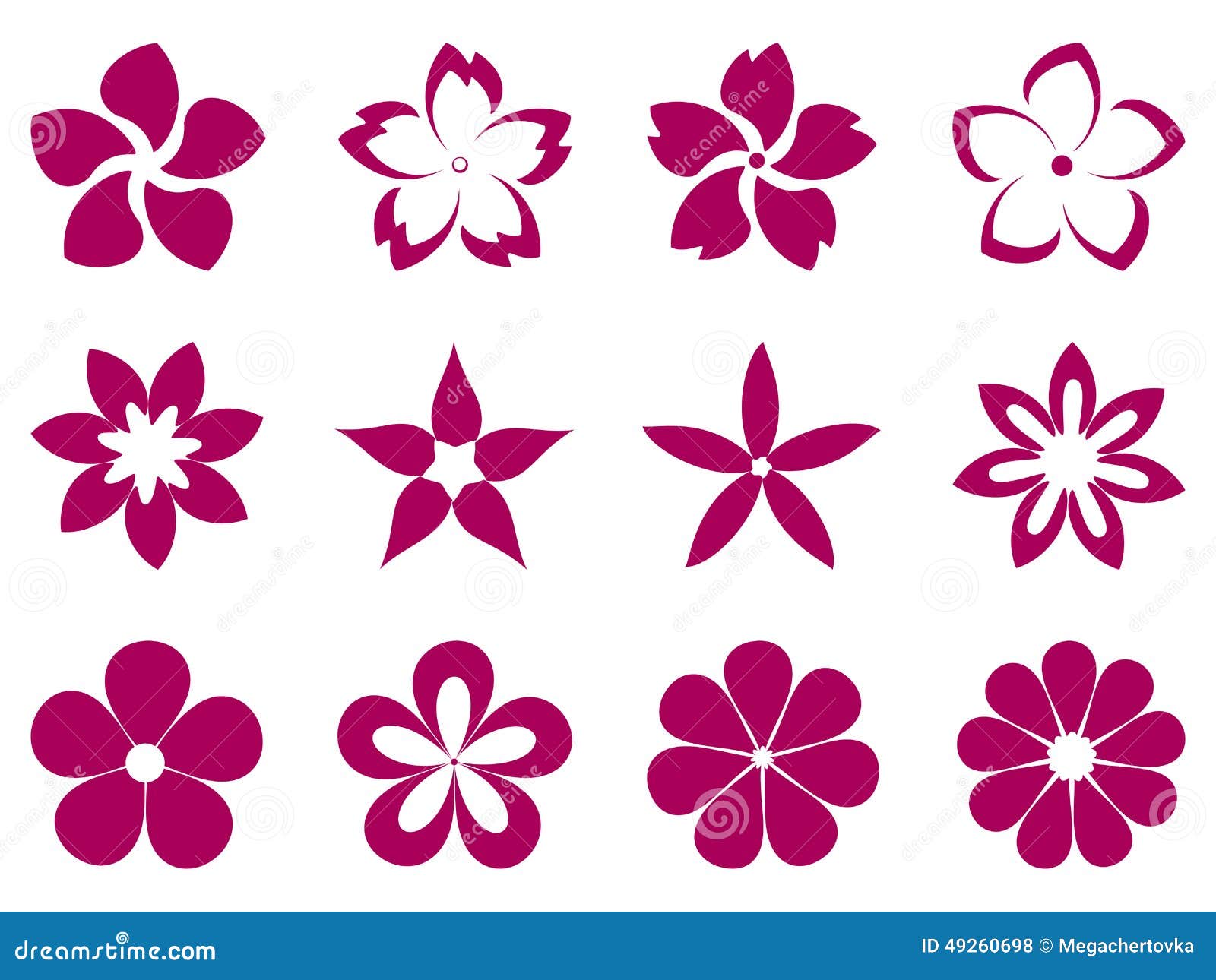 Unusual flowers vector set stock vector. Illustration of flowers - 49260698