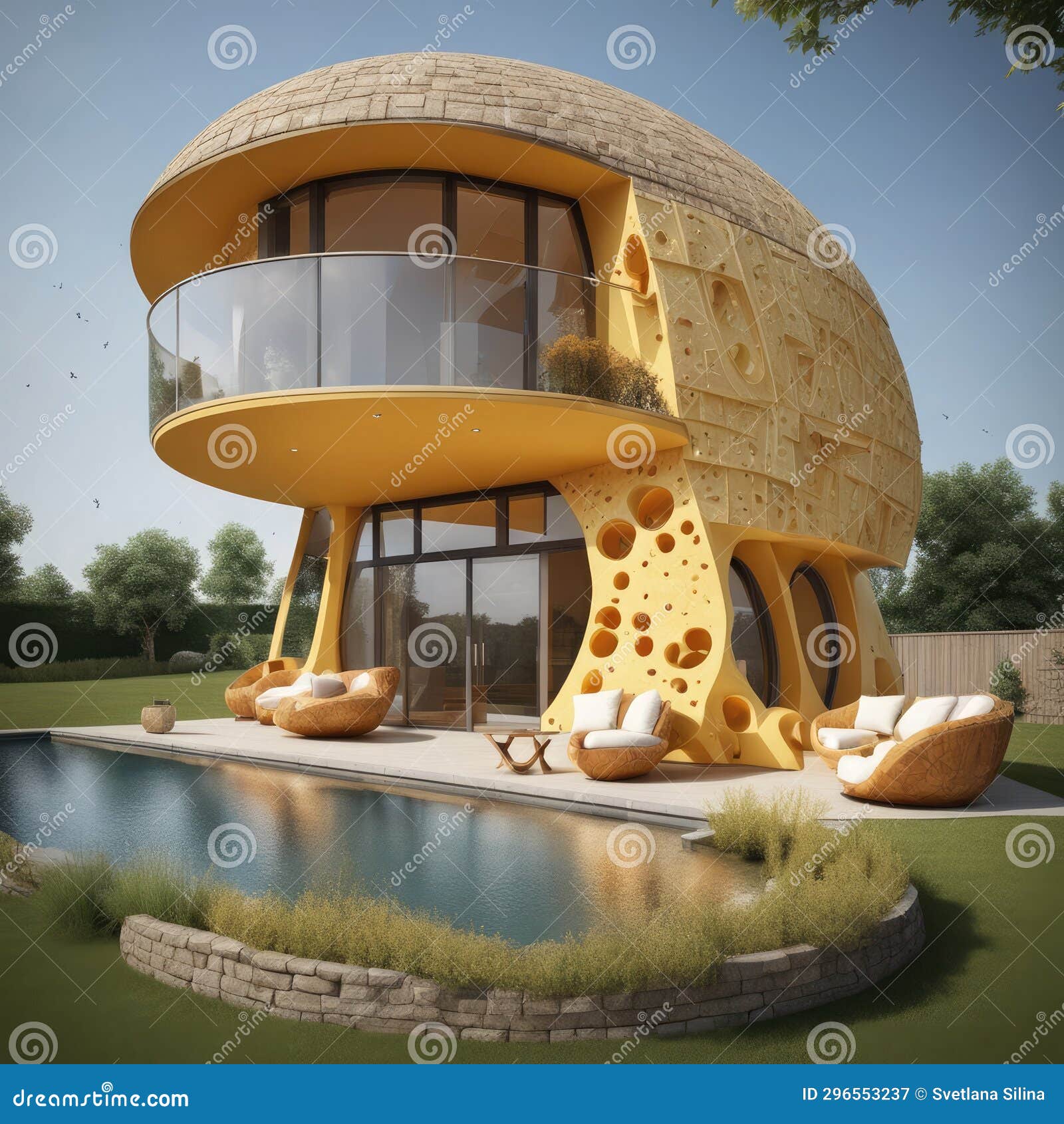 Unusual House Architecture: Cheese House Stock Illustration ... Unusual House Architecture: Cheese House Stock Illustration ...
