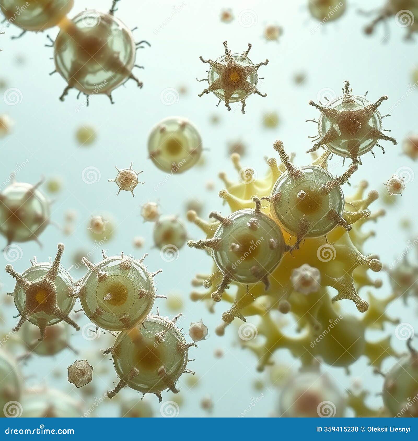 Unusual Image of Abnormal Flora Under a Microscope Stock Illustration ...