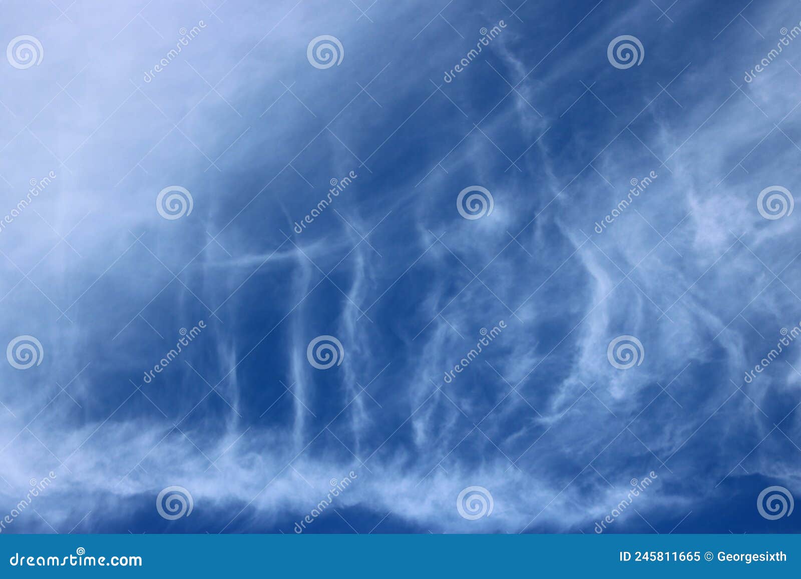 Unusual Pattern Wispy White Clouds in Blue Sky Stock Image - Image of ...