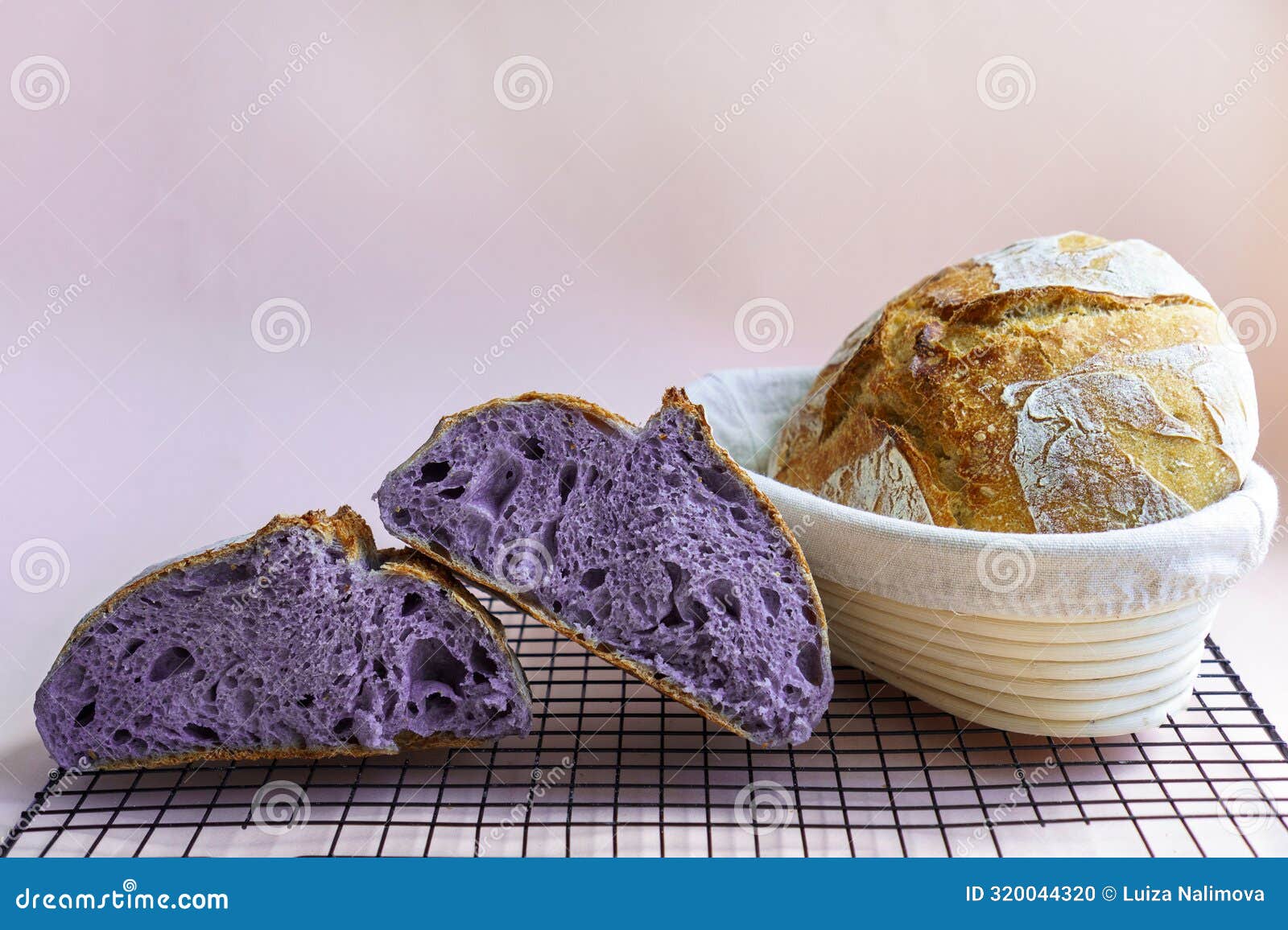 Unusual Purple Sourdough Bread Stock Photo - Image of flour, hand ...