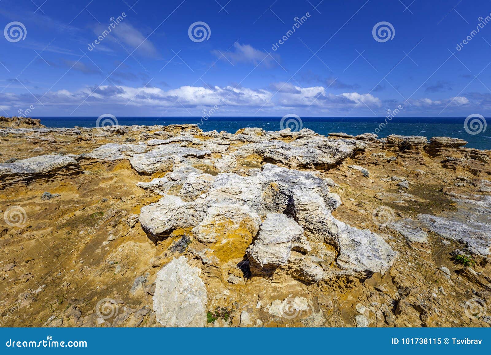 Unusual Rock Formations at Ocean Coastline in Australia. Stock Image ...