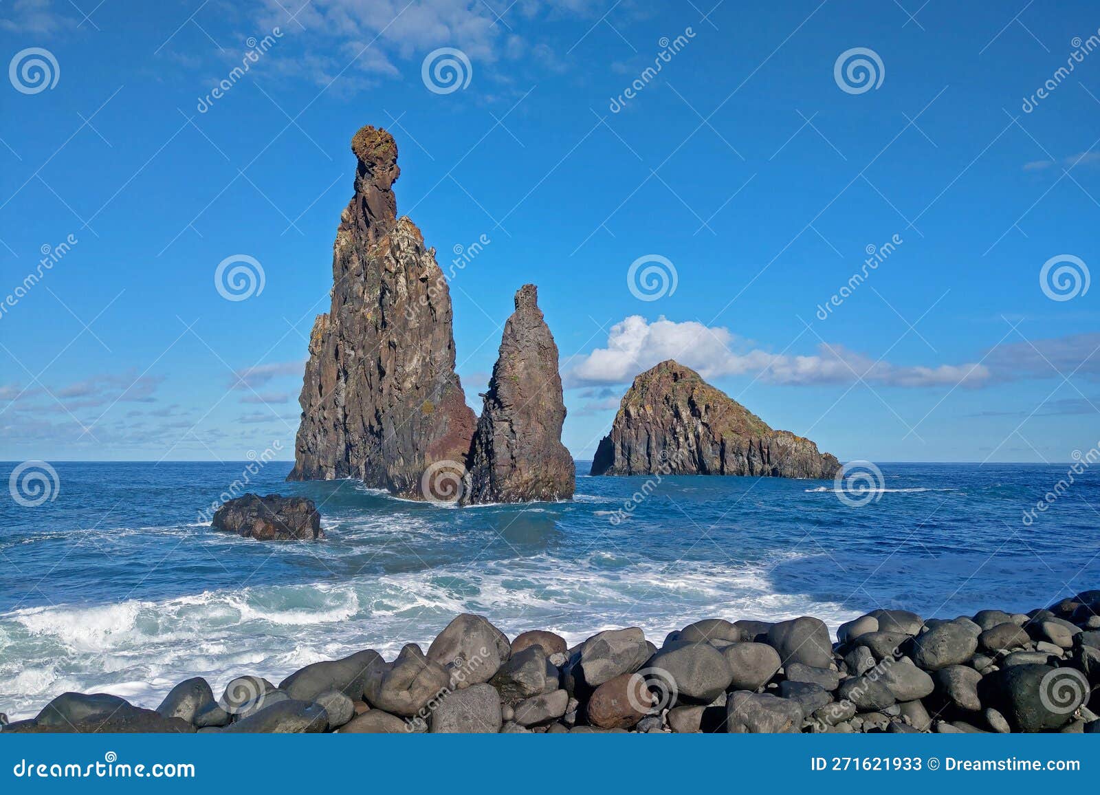Unusual Rock Formations and Rocky Beach on Madeira Island. Stock Image ...