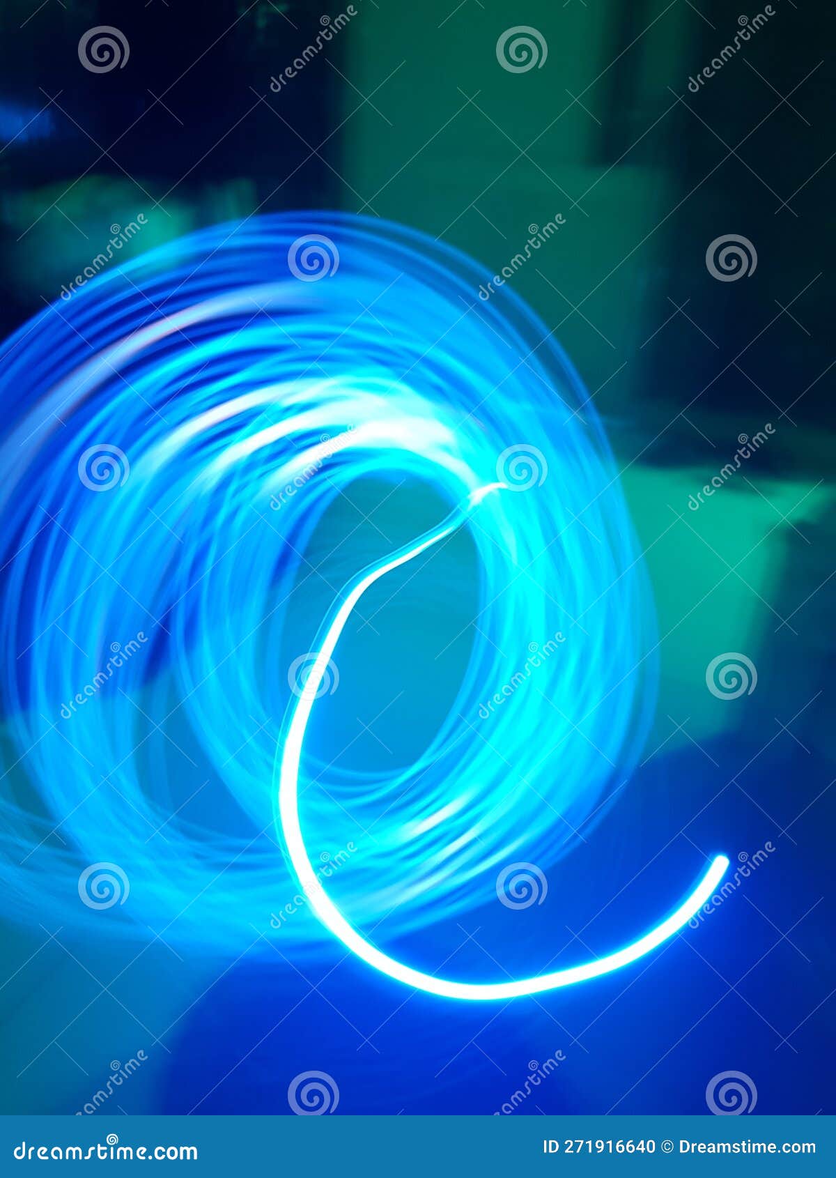 An Unusual Rotating Blue Light Glow in the Darkness? Stock Photo ...
