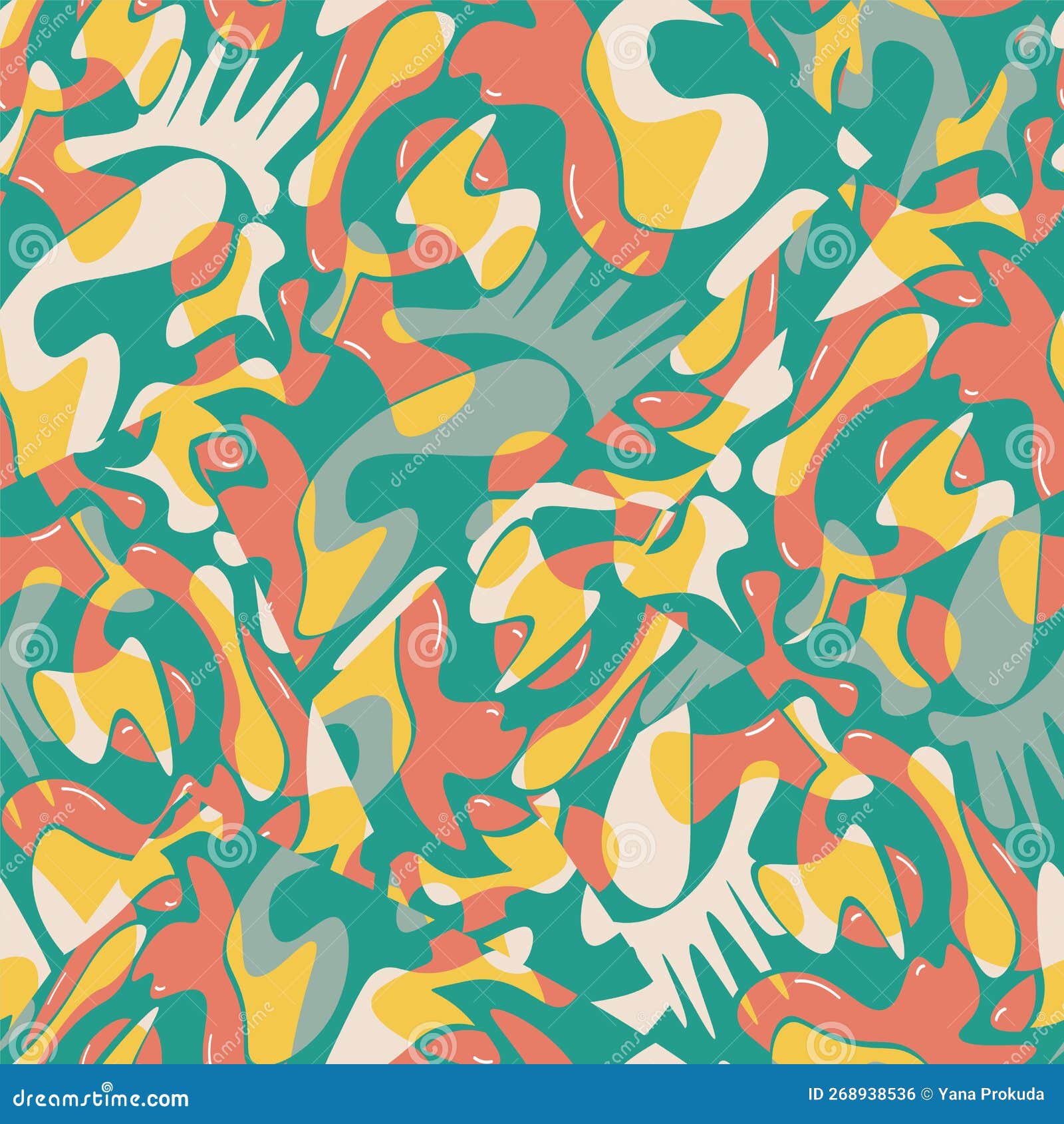 Unusual Seamless Abstract Pattern with Wave Geometry Shapes Stock ...