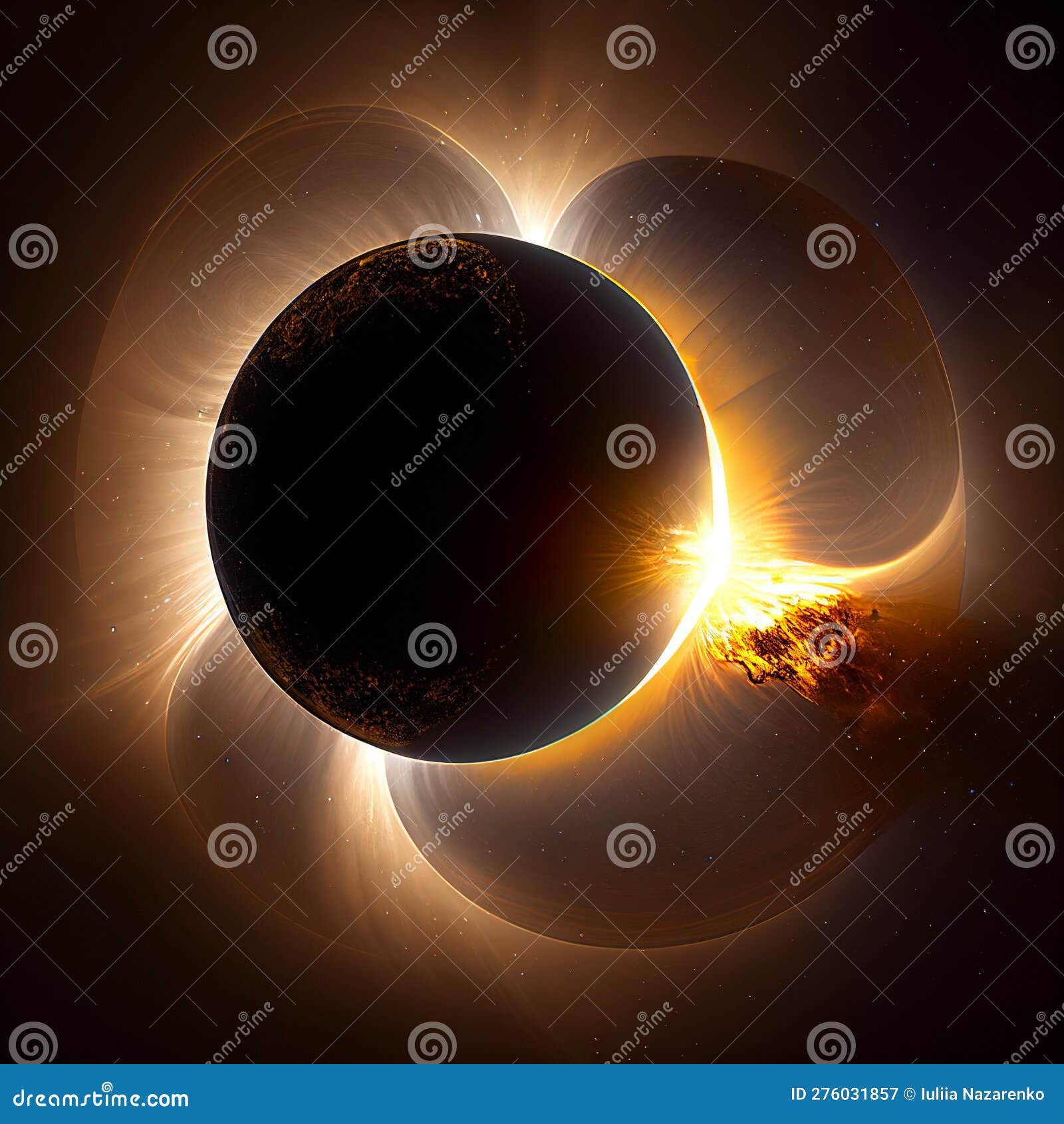 Unusual Solar Eclipse. Generative AI Stock Illustration - Illustration ...