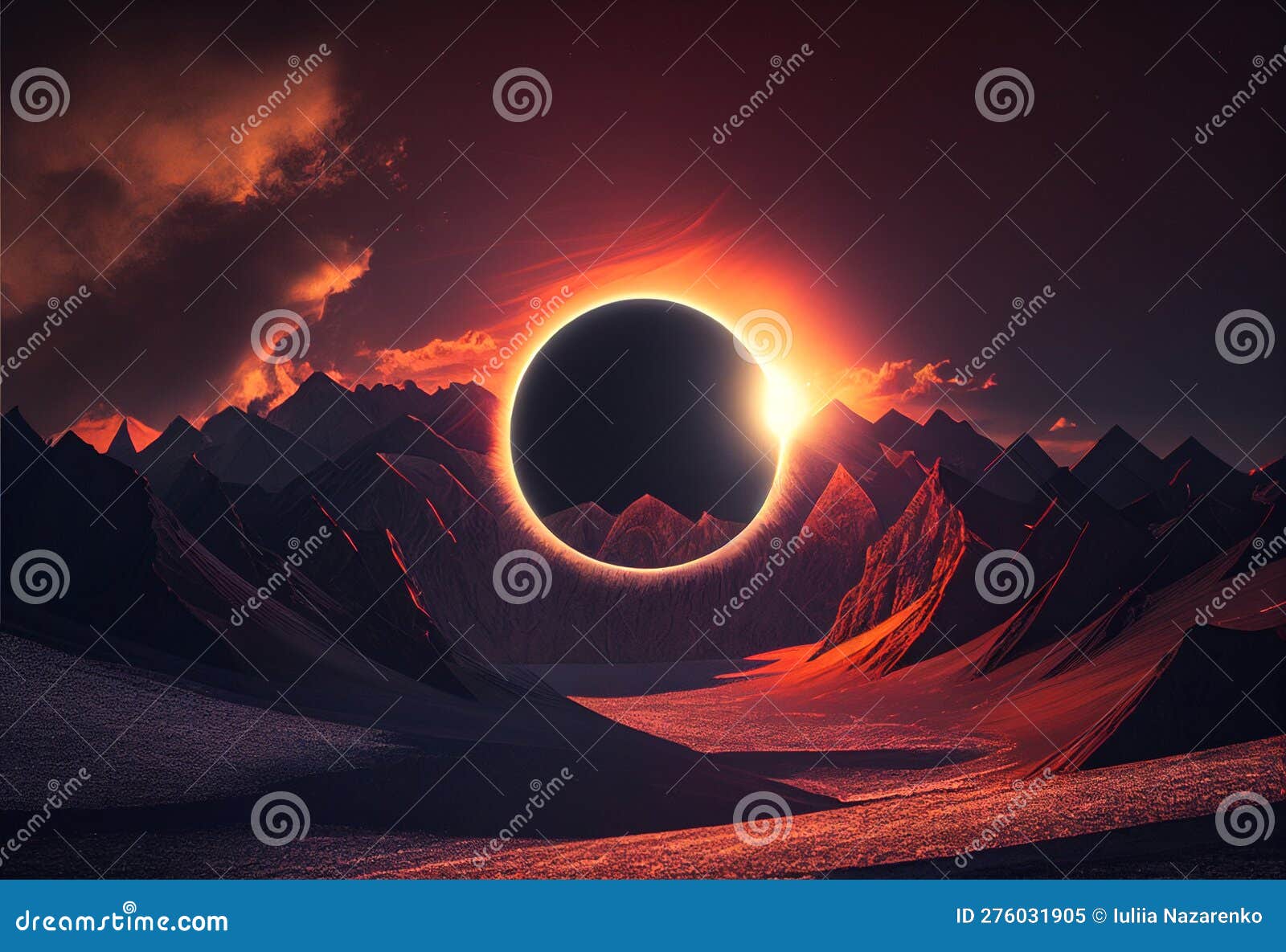 Unusual Solar Eclipse. Generative AI Stock Illustration - Illustration of astronaut, satellite ...