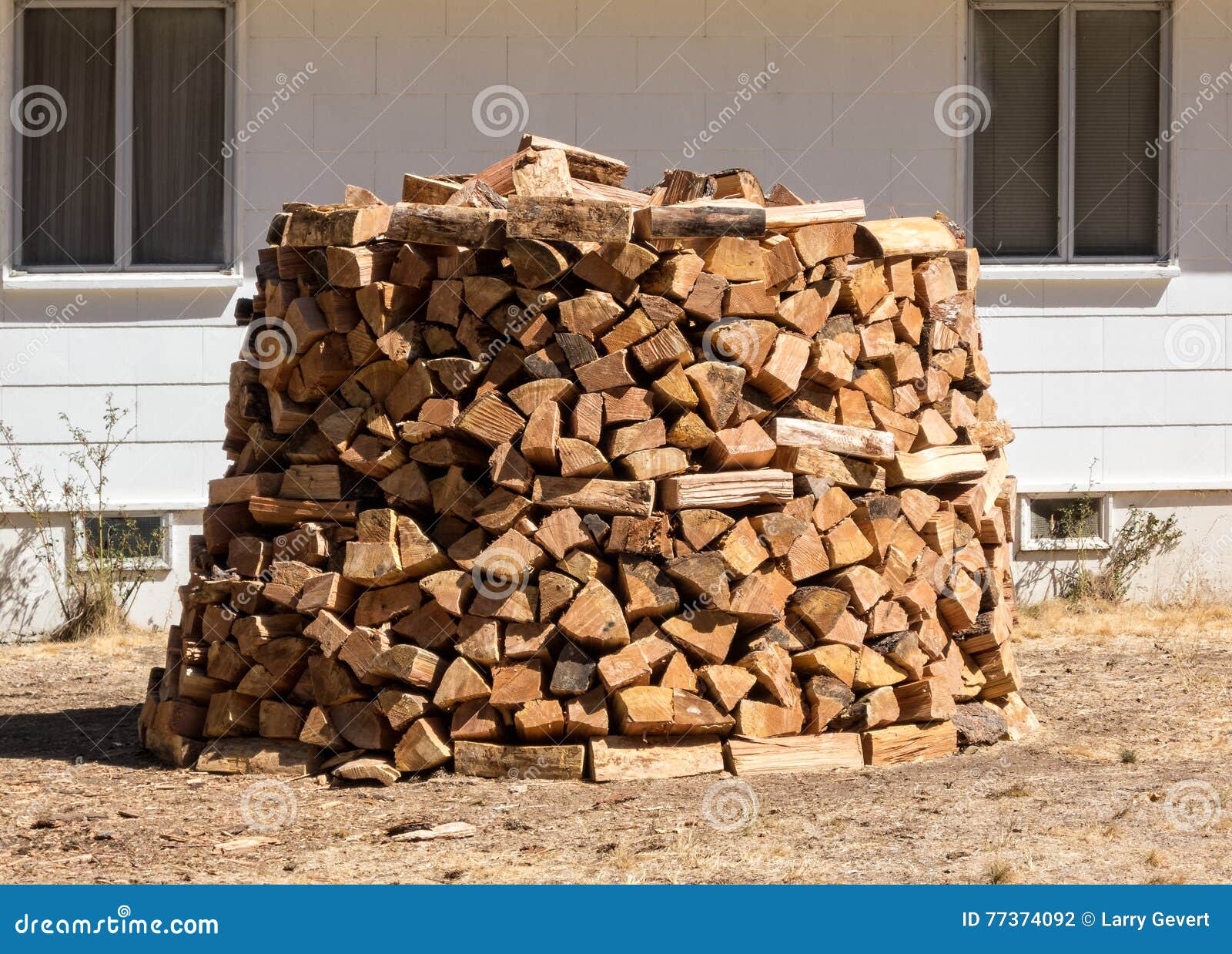 Unusual stack of firewood stock photo. Image of alternative - 77374092