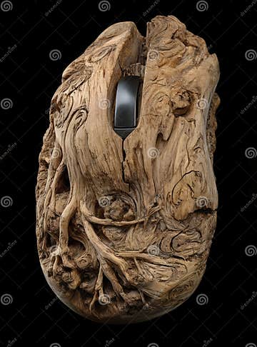 Unusual Steampunk Computer Mouse Made of Tree Roots Stock Image - Image ...