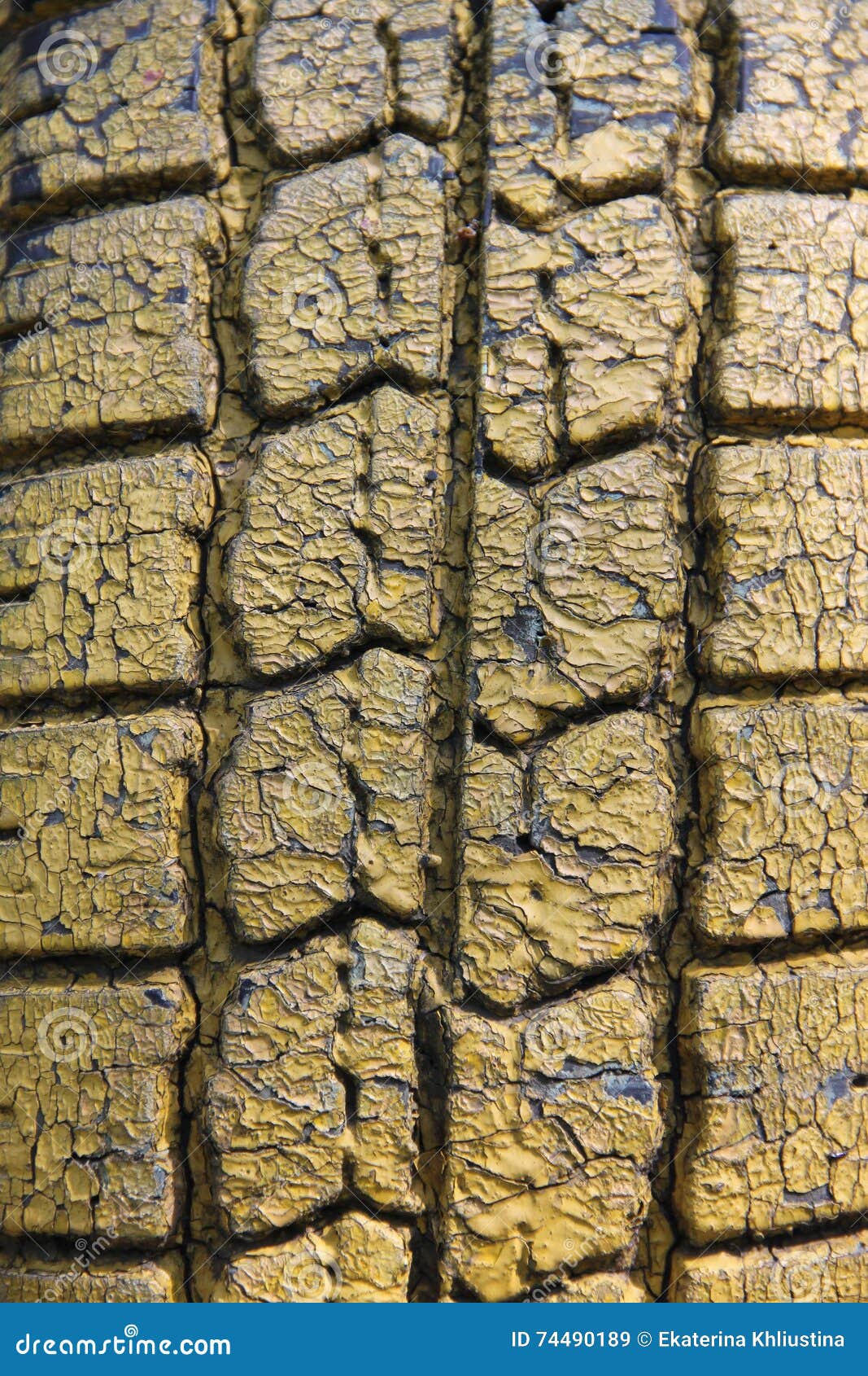 Unusual Texture Rubber Tires Painted in Yellow Color Stock Image ...