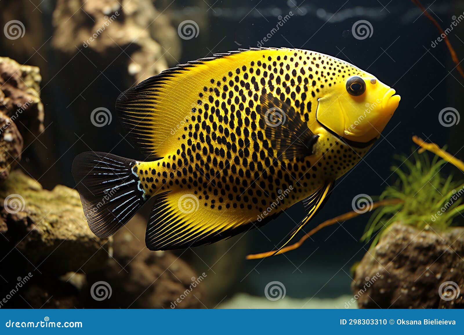 Unusual Tropical Aquarium Fish, Underwater World Stock Photo - Image of ...