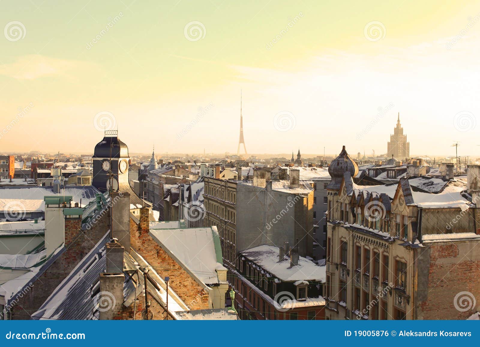 Unusual View from the Roof of Old Riga, Latvia Stock Photo - Image of ...