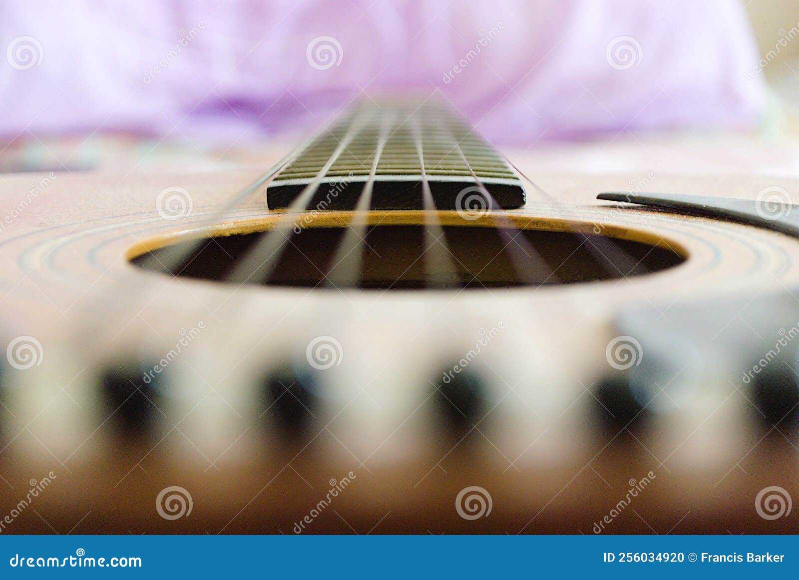 Unusual View of Strings Along an Old Dusty Guitar Stock Photo - Image ...