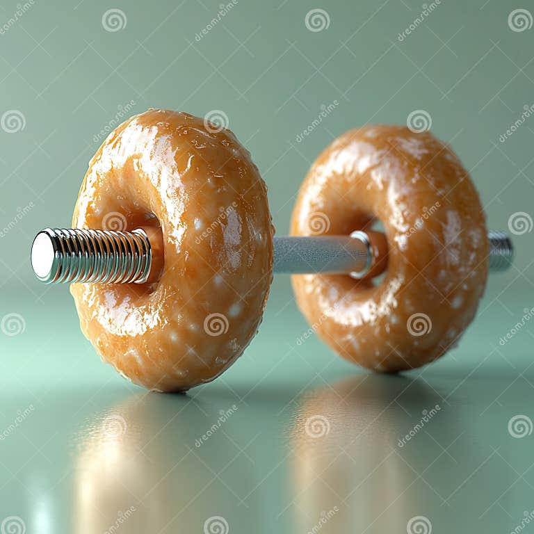 Unusual Workout Equipment Featuring Donuts As Weights in a Creative ...