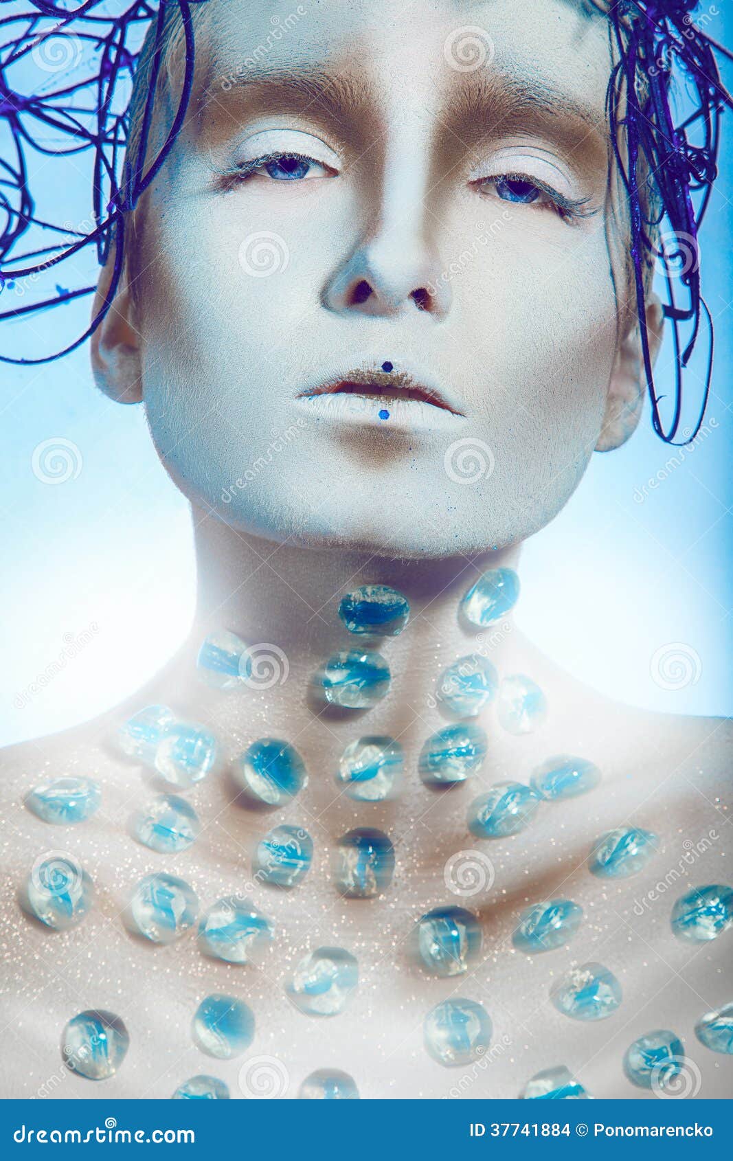 Unusually Portrait of Woman with Creative Make Up Stock Photo - Image ...