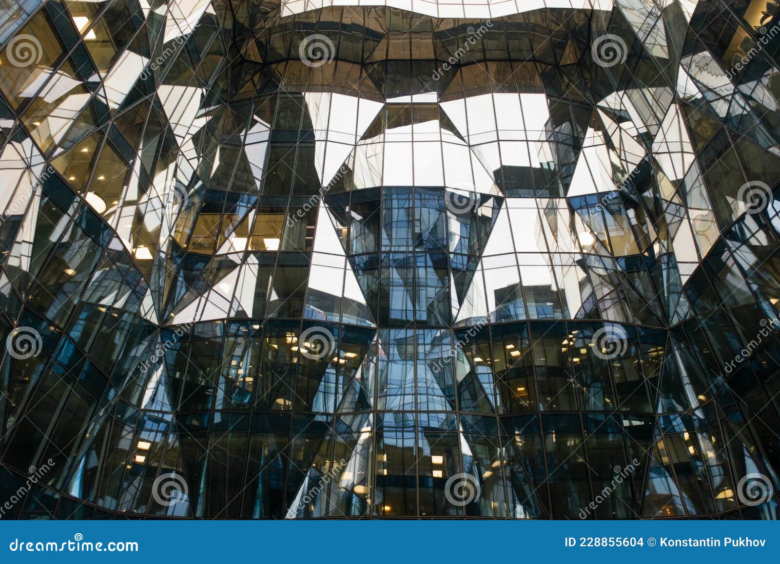 Complex Shape of Glass Walls Stock Photo - Image of outside, city ...