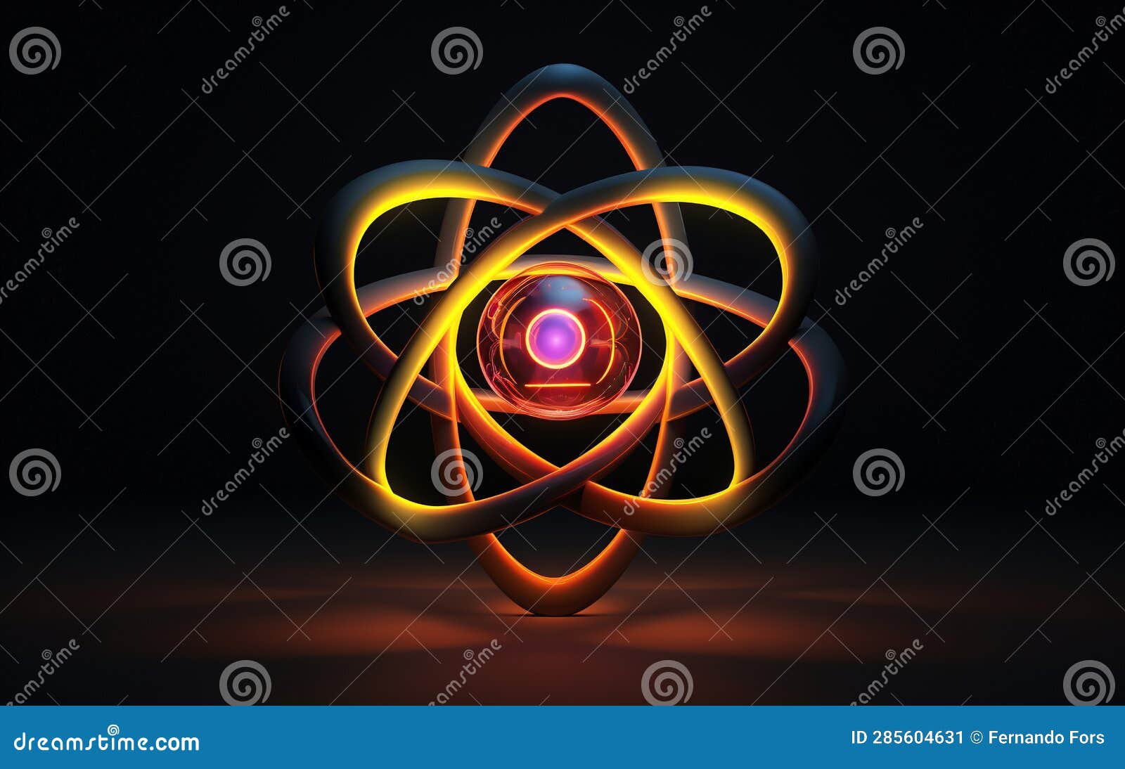 Fusion Cosmos Mark: AI-Rendered 3D Atomic Galactic Logo Stock ...