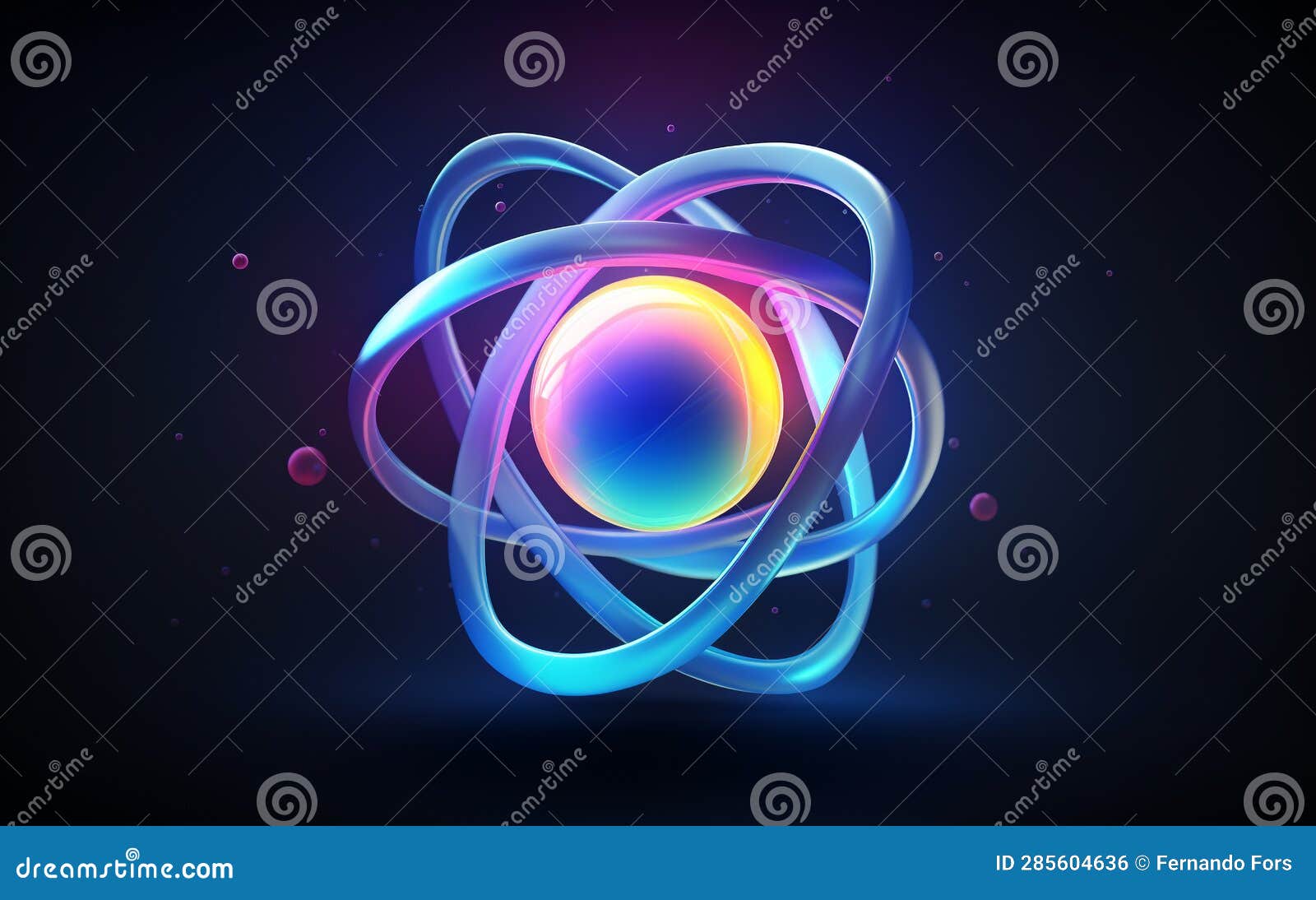 Fusion Cosmos Mark: AI-Rendered 3D Atomic Galactic Logo Stock ...