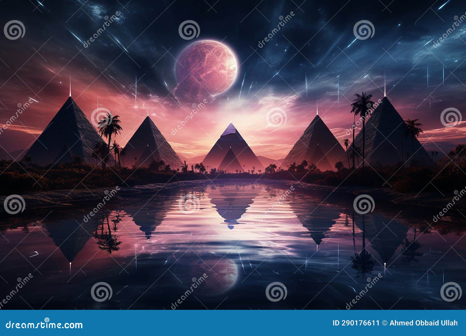 Unveiled Geometric Pyramid in Synthwave Art. Generative by Ai Stock ...