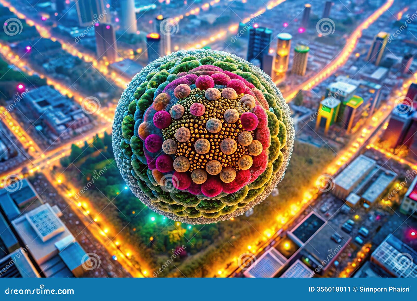 Structure Of Nuclear And Endoplasmic Reticulum In An Animal Cell, 3d ...