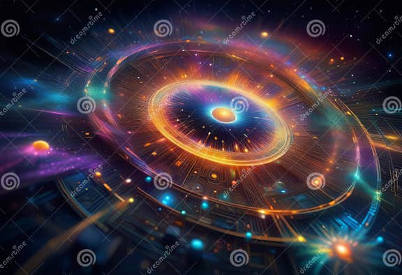 Unveiling the Cosmic Beauty of Quantum Computing Stock Illustration - Illustration of ...