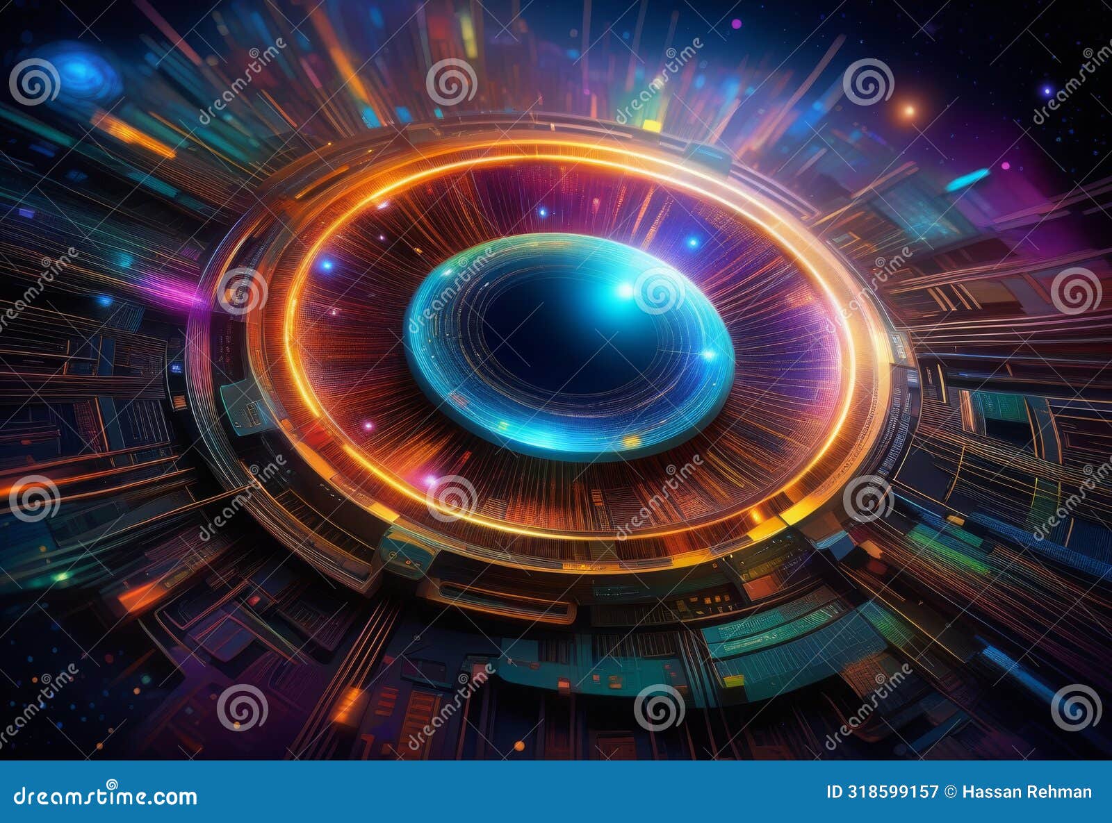 Unveiling the Cosmic Beauty of Quantum Computing Stock Illustration ...