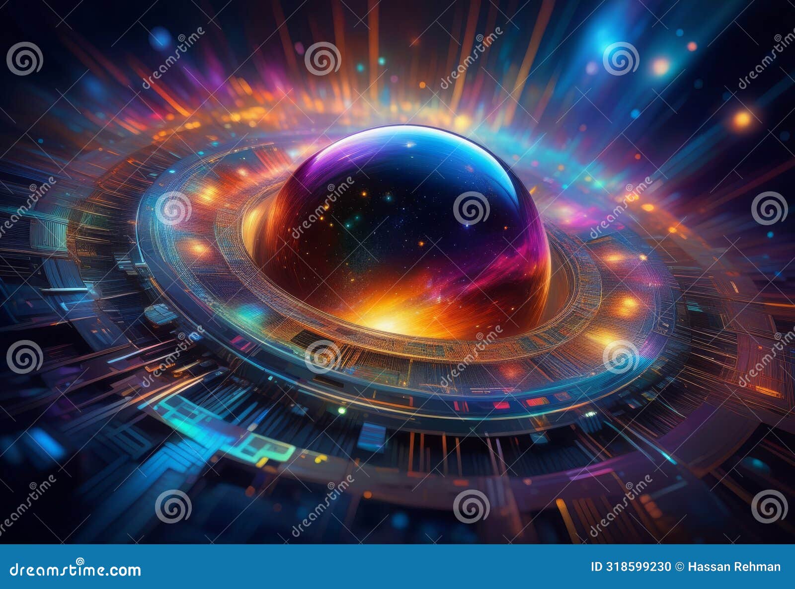 Unveiling the Cosmic Beauty of Quantum Computing Stock Illustration ...