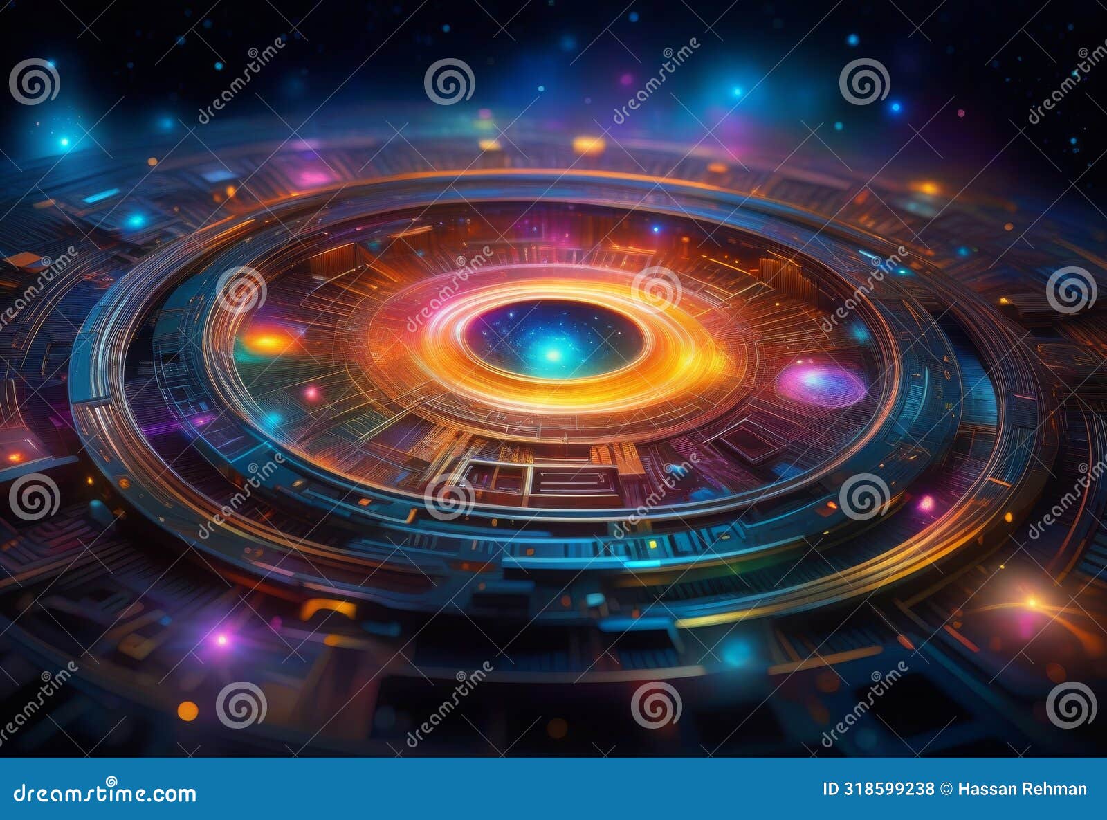 Unveiling the Cosmic Beauty of Quantum Computing Stock Illustration ...