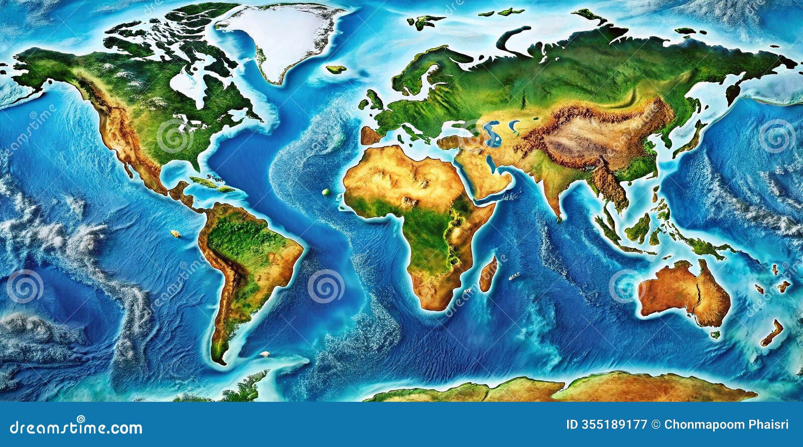 Unveiling Earths Topography a Detailed Global Elevation Map Featuring ...
