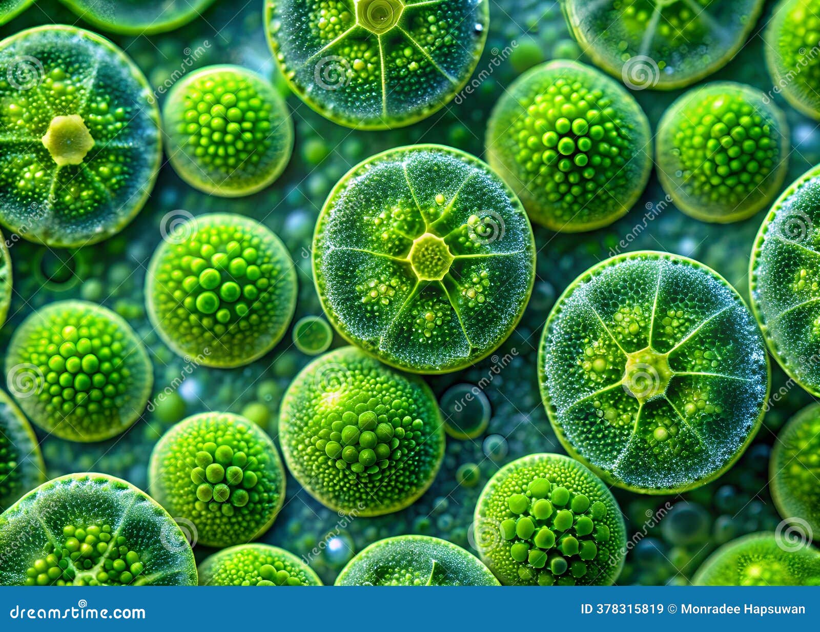 Microalgae Under Microscopic View Green Algae Cyanobacteria ...
