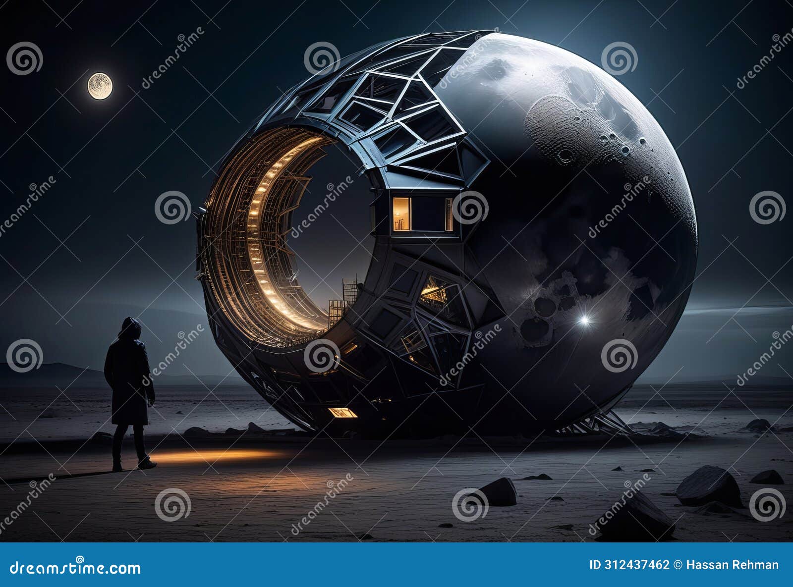 Unveiling the Gothic Majesty of a Futuristic Module Stock Illustration ...