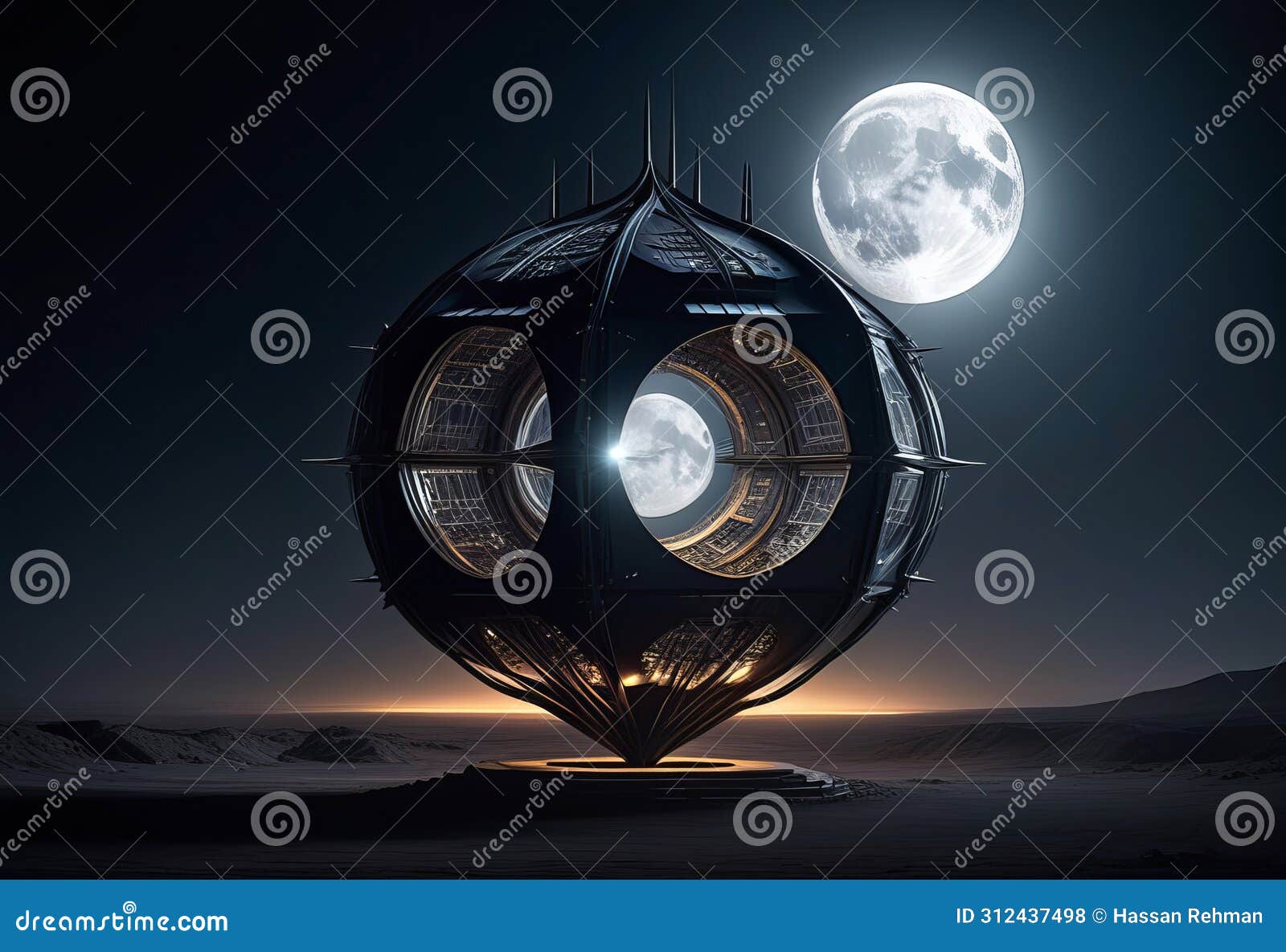 Unveiling the Gothic Majesty of a Futuristic Module Stock Illustration ...