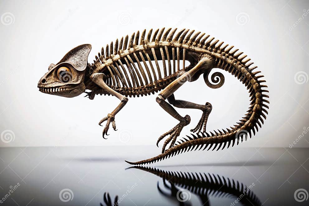 Unveiling the Intricate Skeleton of a Chameleon a Silhouette Exploring ...