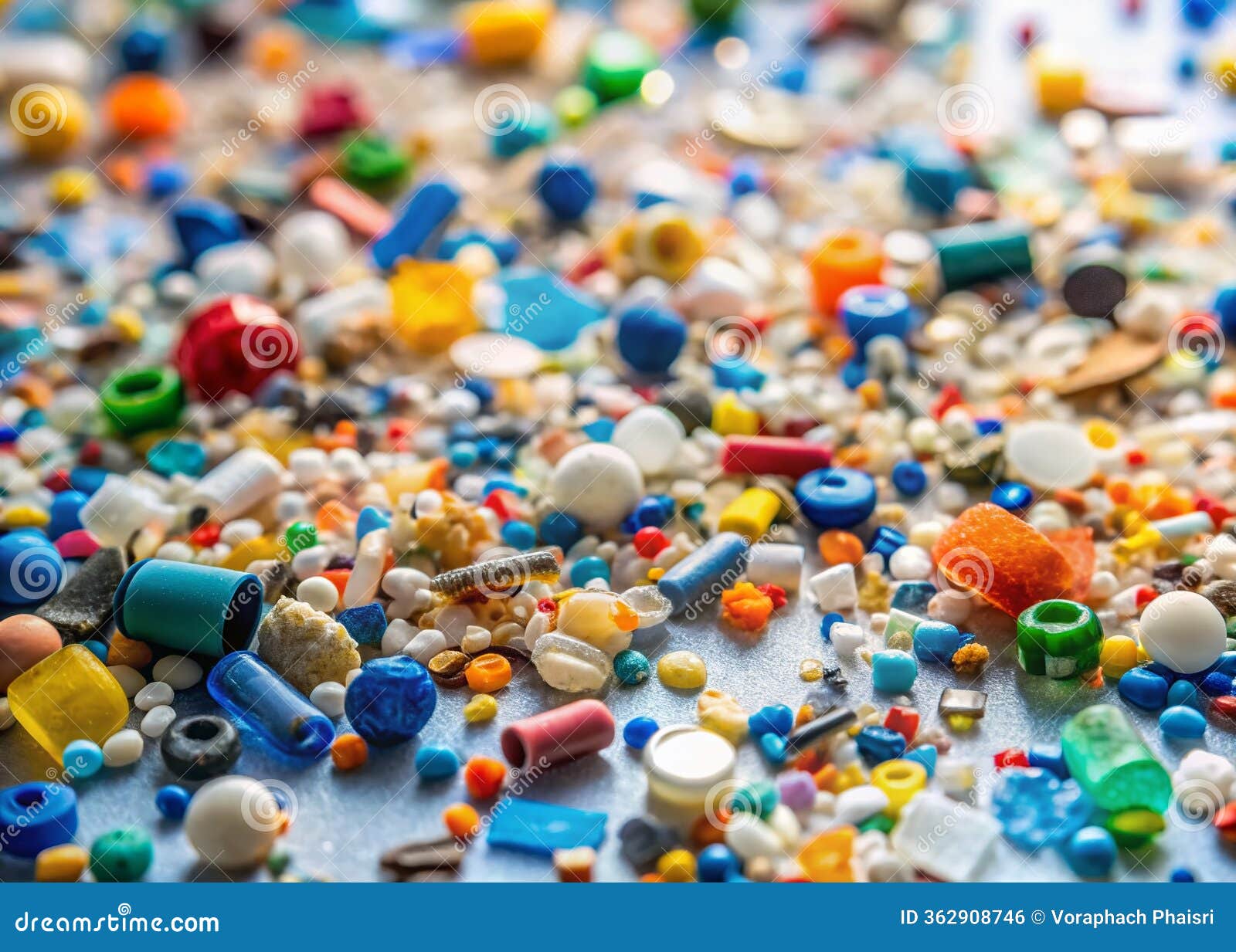 Microplastic Pollution In A River, With Microplastics Floating On The ...