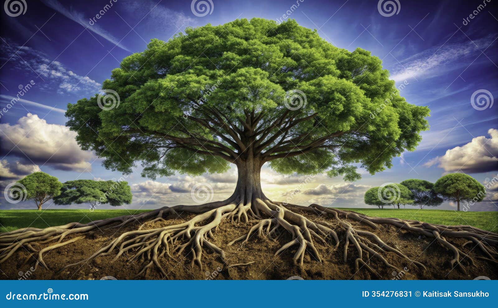 Exposed Root System Of A Tree Royalty-Free Stock Photo | CartoonDealer ...
