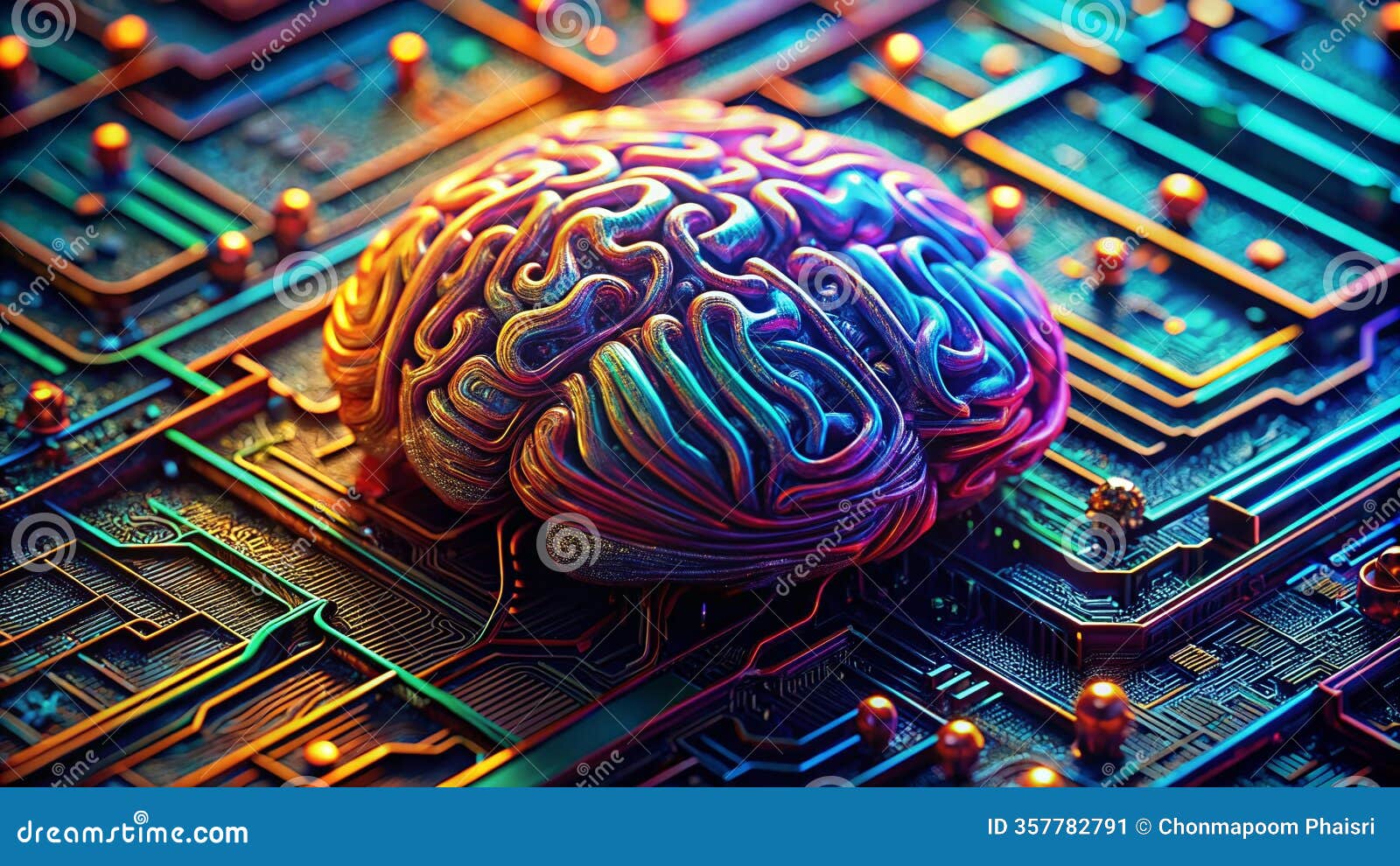 Unveiling The Microarchitecture Of A Macro Brain Circuit Processor An Aigenerated Image Of A