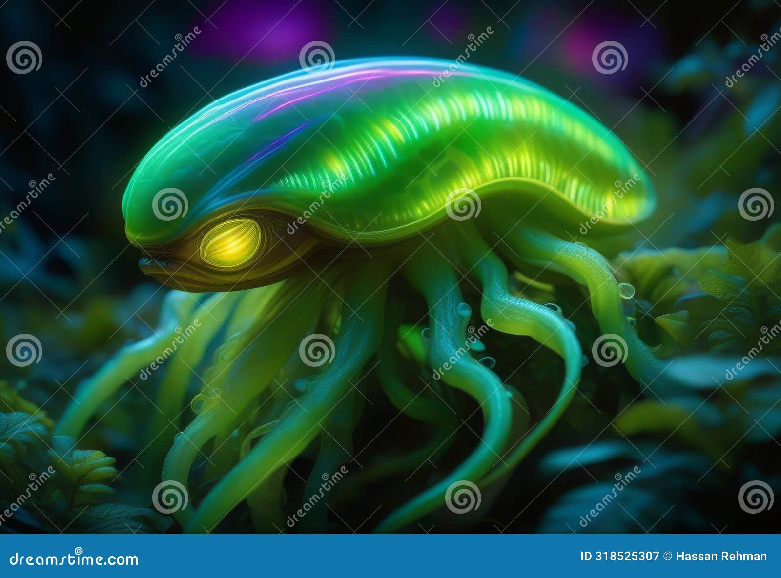 Unveiling the Radiant Bioluminescence of an Otherworldly Alien Stock ...