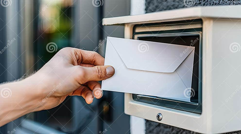 Unveiling Secrets: a Person Discovers a White Envelope in the Mailbox ...