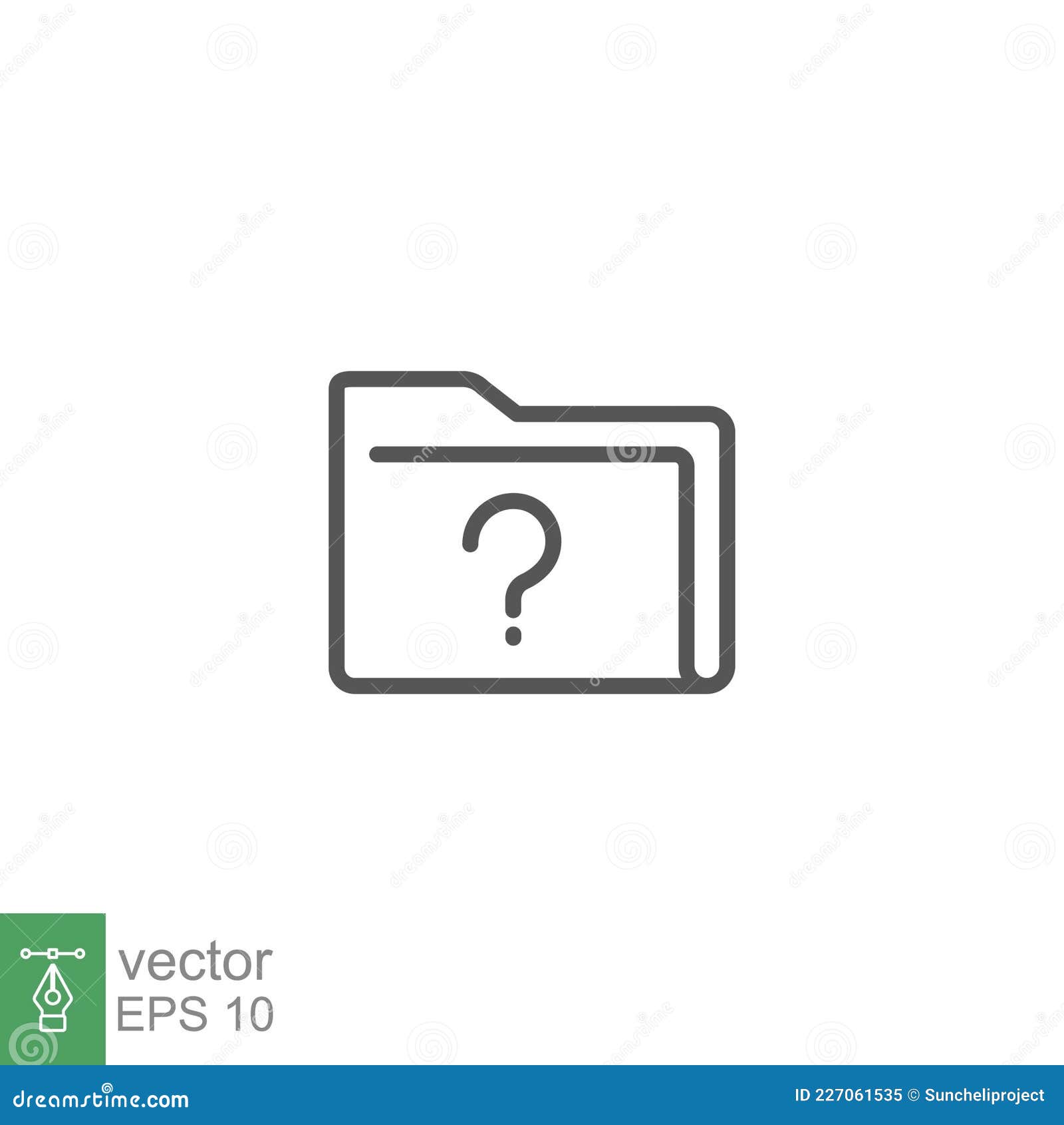 Unverify Documents File Line Icon. FAQ Folder With Question Mark Badge ...