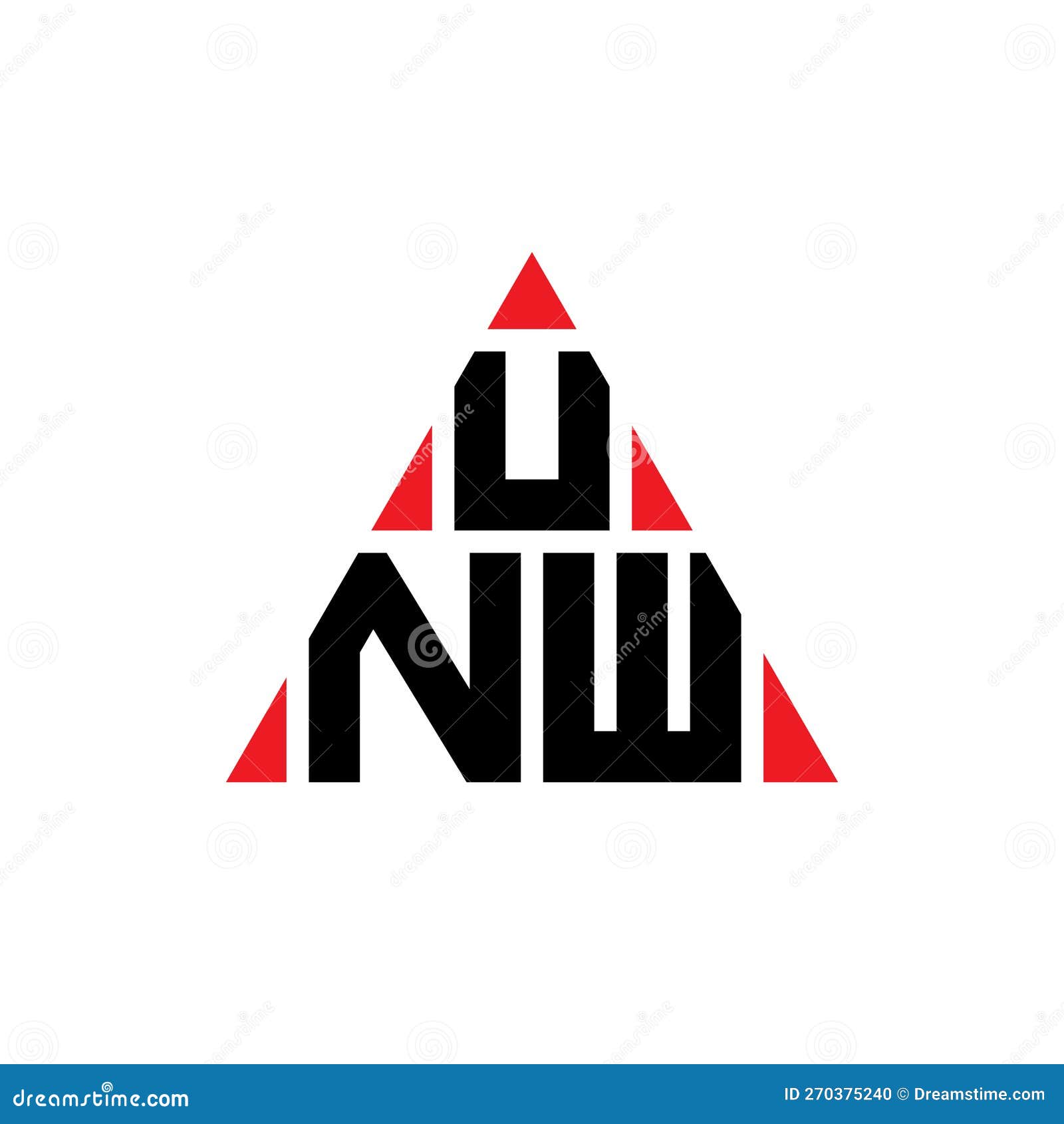UNW Triangle Letter Logo Design with Triangle Shape. UNW Triangle Logo ...