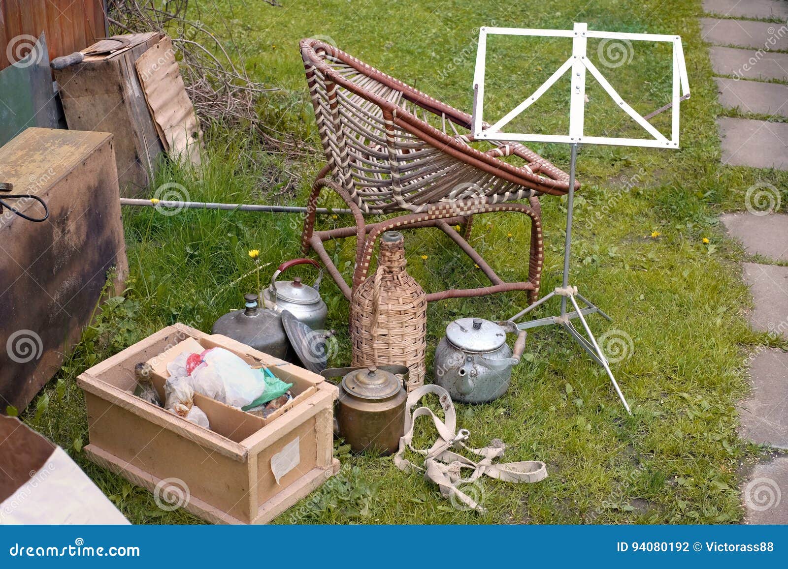 Unwanted Items in Backyard stock photo. Image of home - 94080192