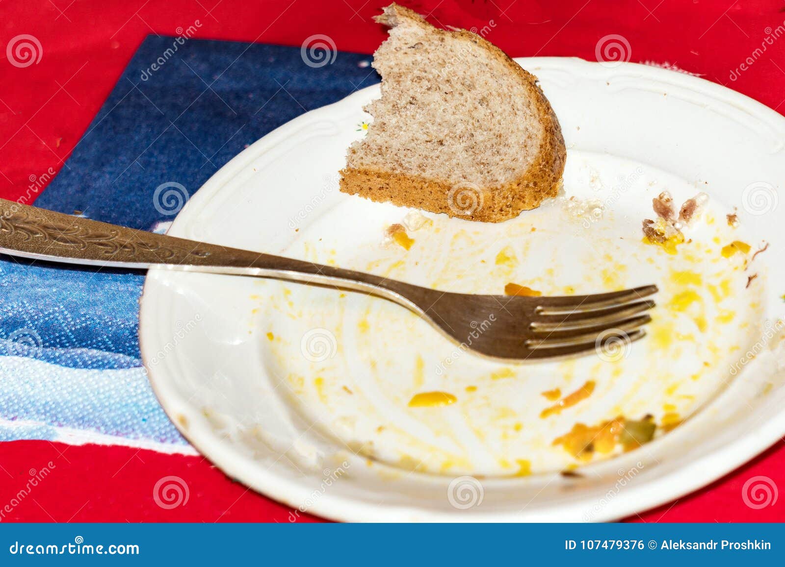 Unwashed dish on the table stock photo. Image of home - 107479376