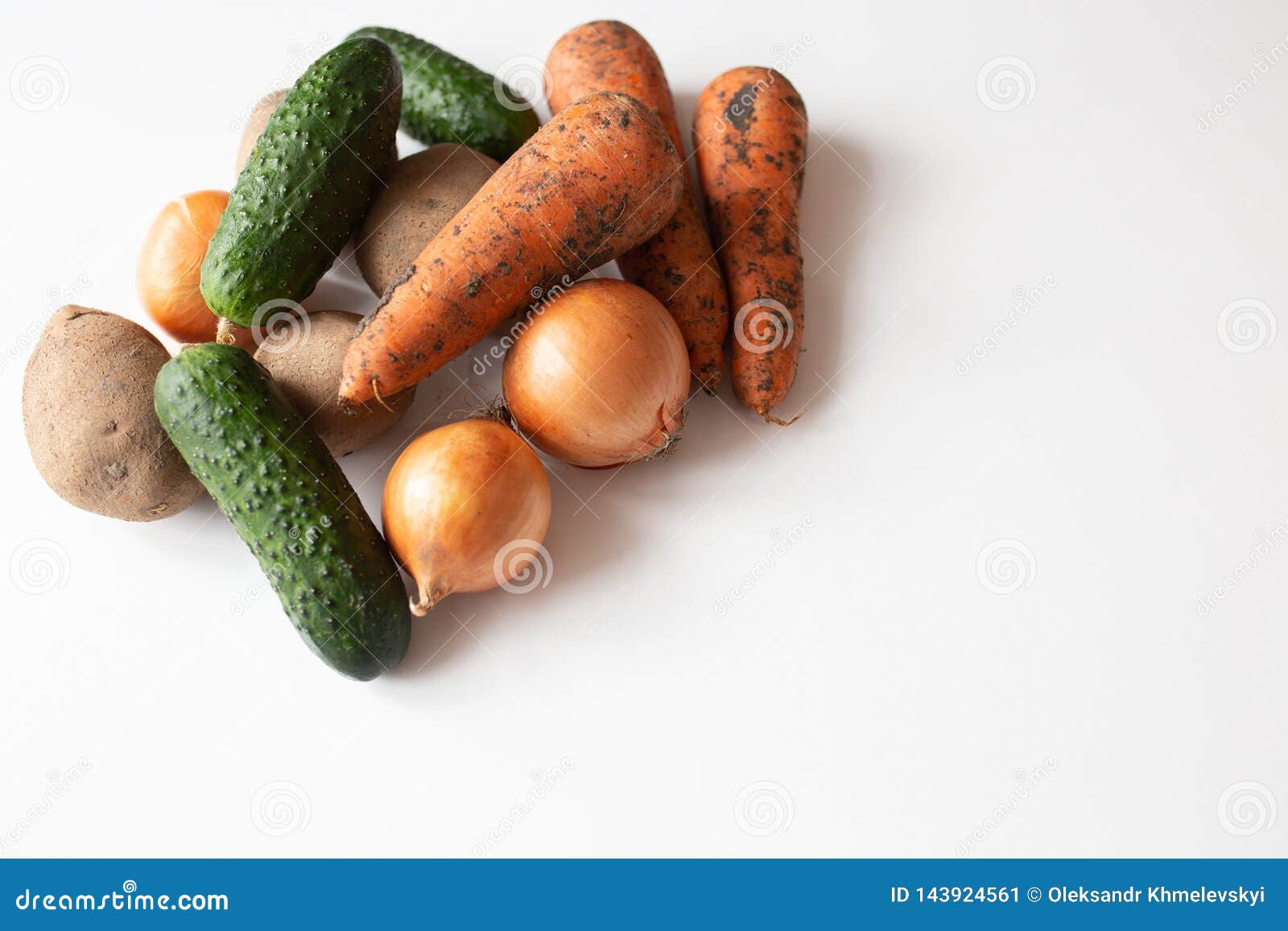 Unwashed Vegetables on White Table Stock Image - Image of farm ...