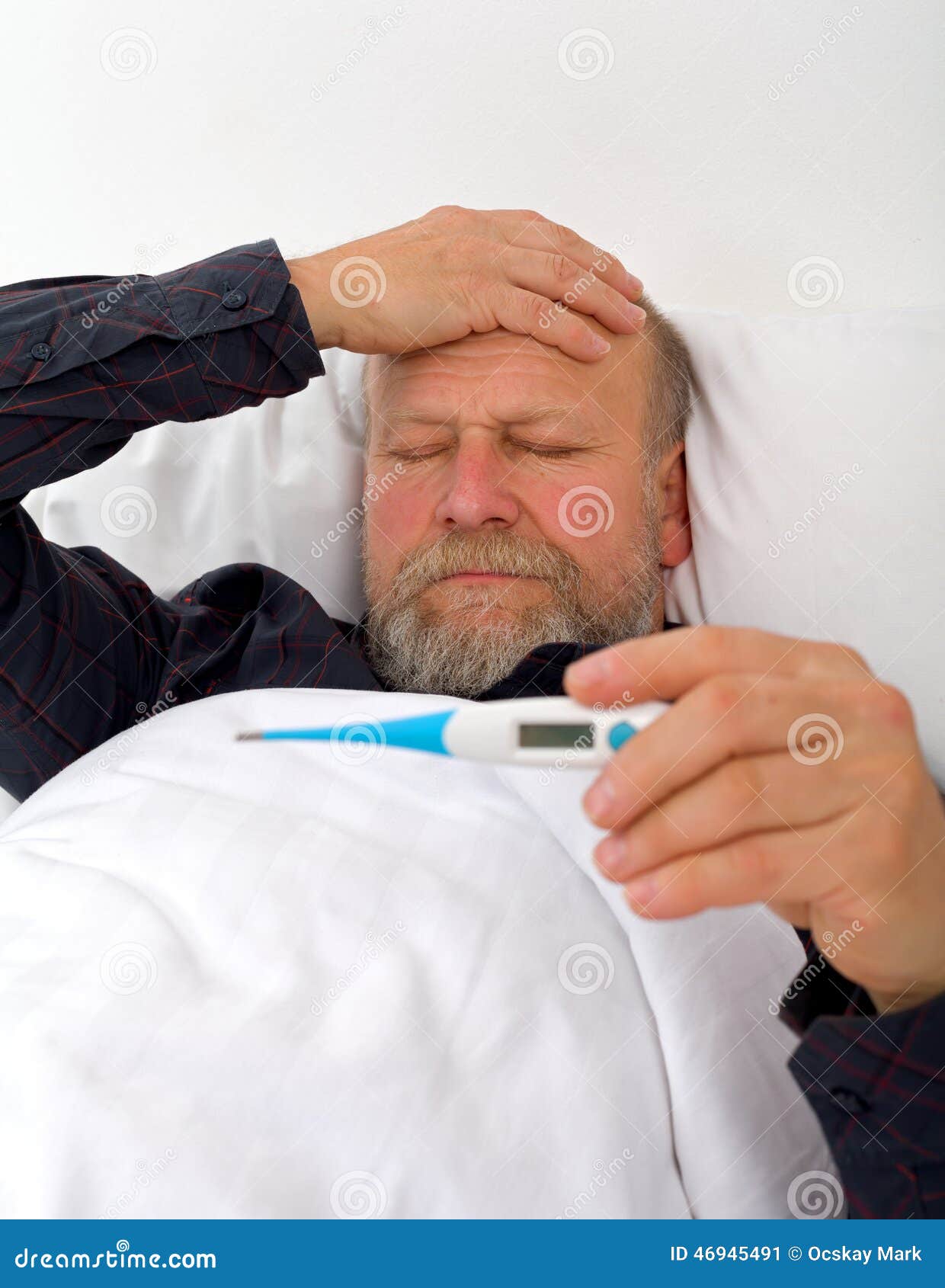 Unwell elderly man stock image. Image of hand, migraine - 46945491