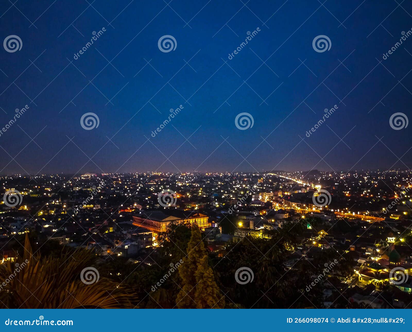 Unwind by Seeing the View of the City at Night from the Hills Stock ...